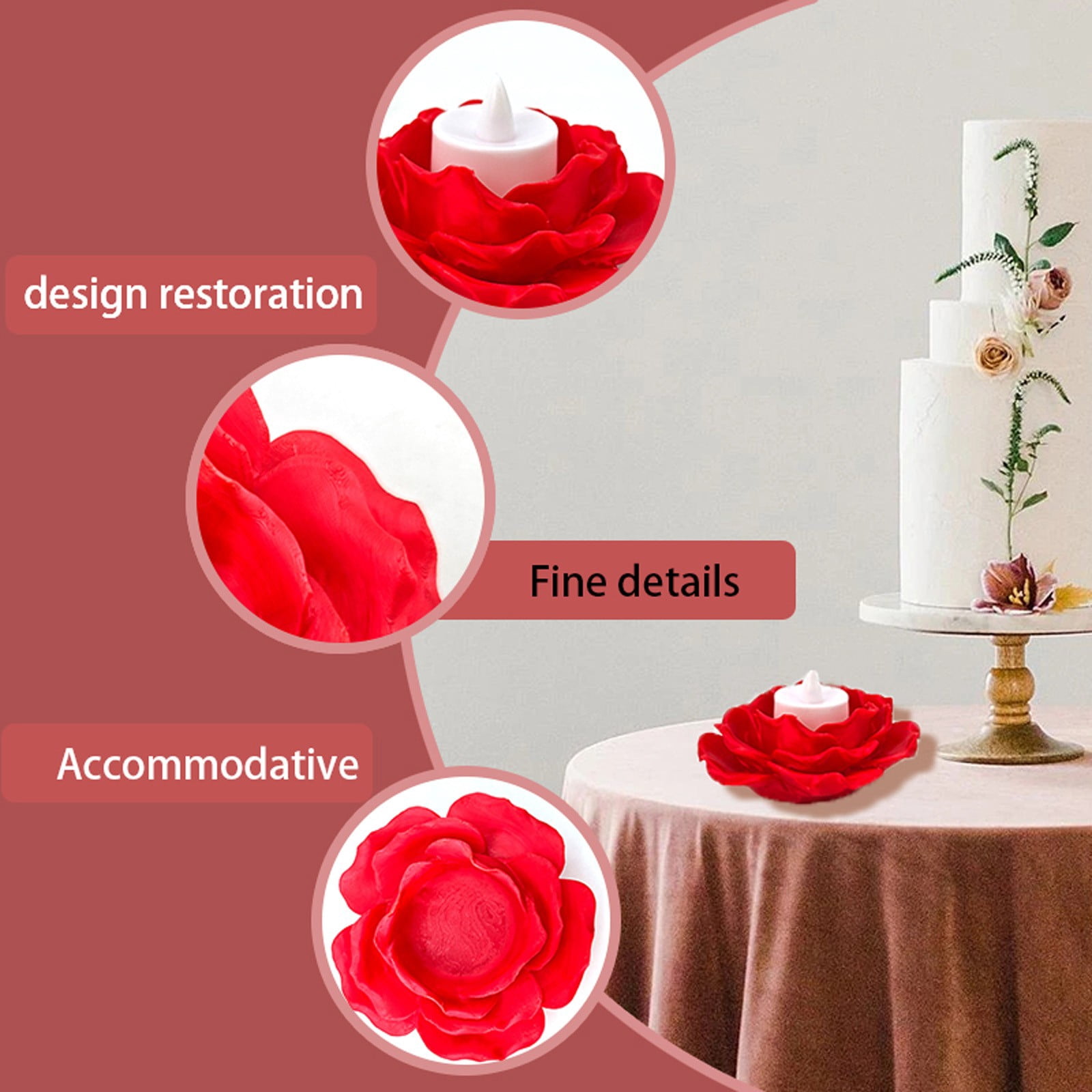 Deals of The Day Clearance! Rose Lamp Base, Luminous Flower Candle Lamp ...