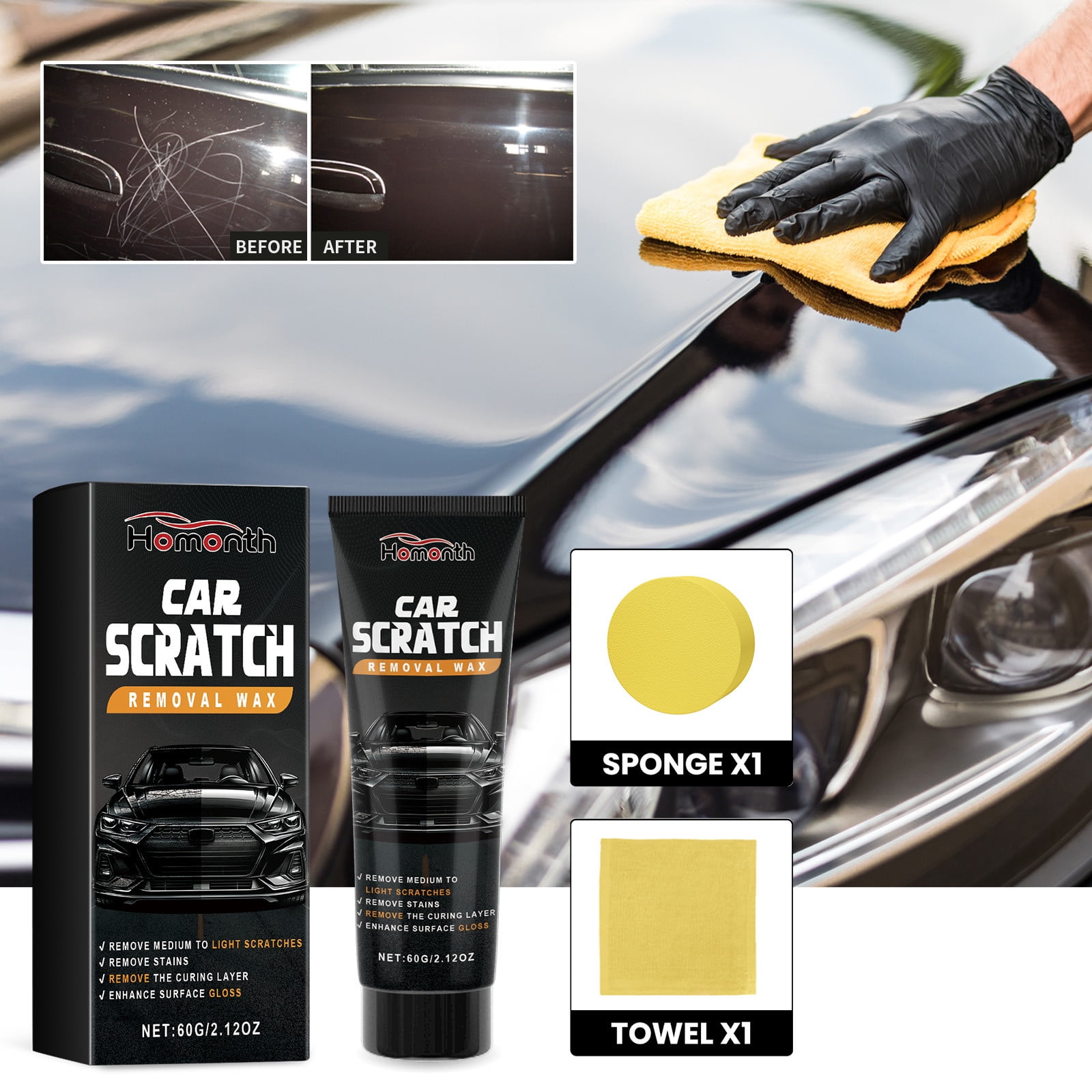 Deals of The Day Clearance! Vehicle Protection Polishing Wax, 60g Car ...