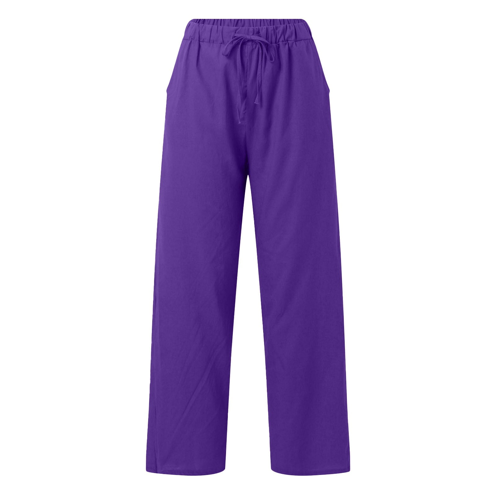 Clothing 2025 Women's Casual Pants Womens Daily Elastic Waist Pockets ...