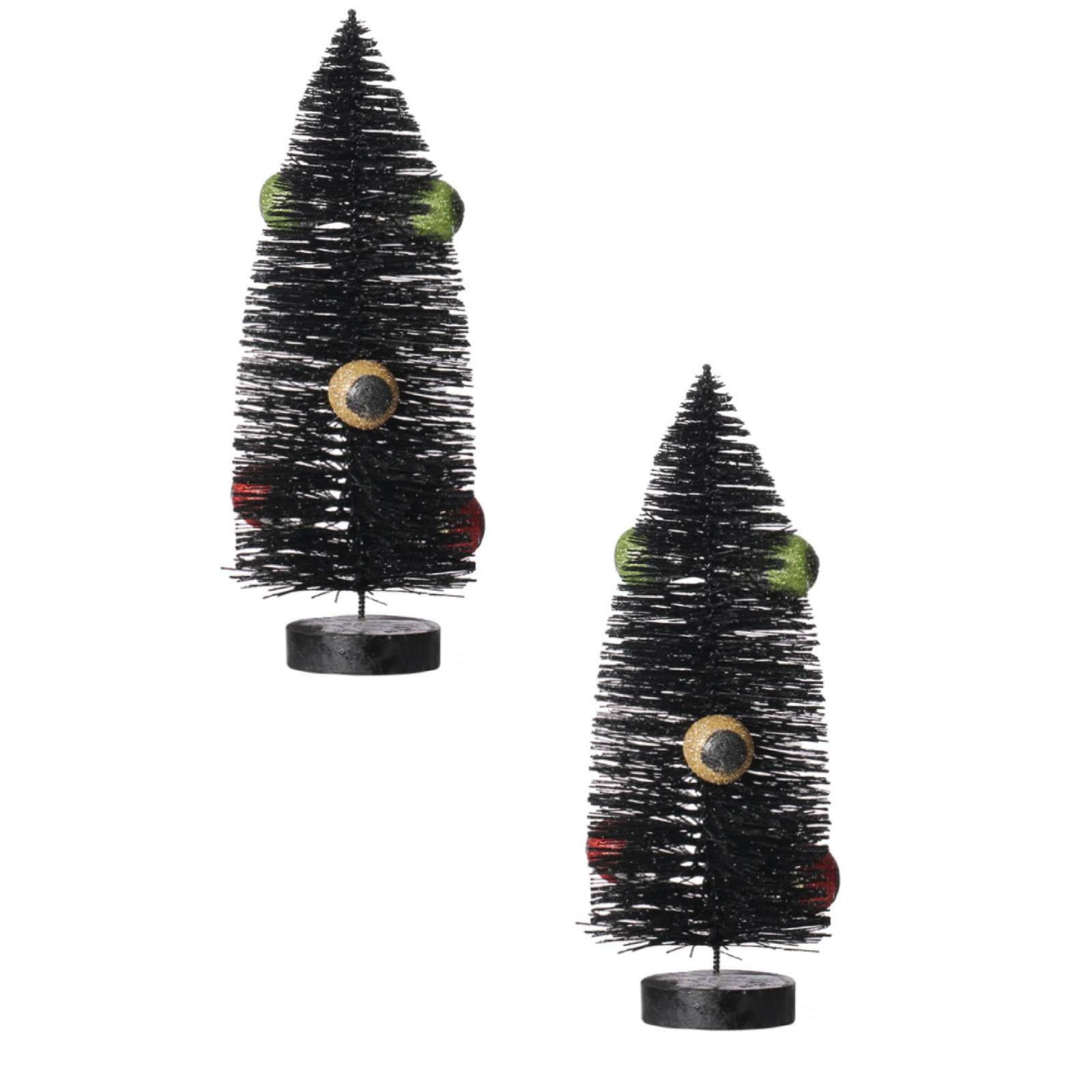 Deals Decor! 2Pack Halloween Bottle Brush Trees Black Scary Halloween ...