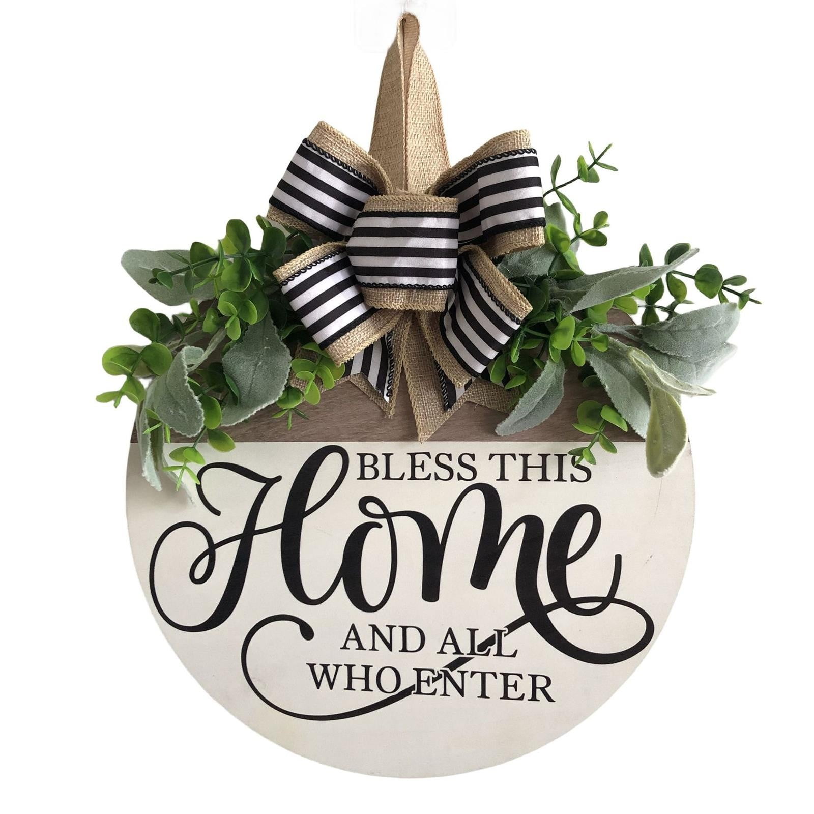 Deals This Home And All Who Enter Spring Welcome Sign 11.8inch Wood ...