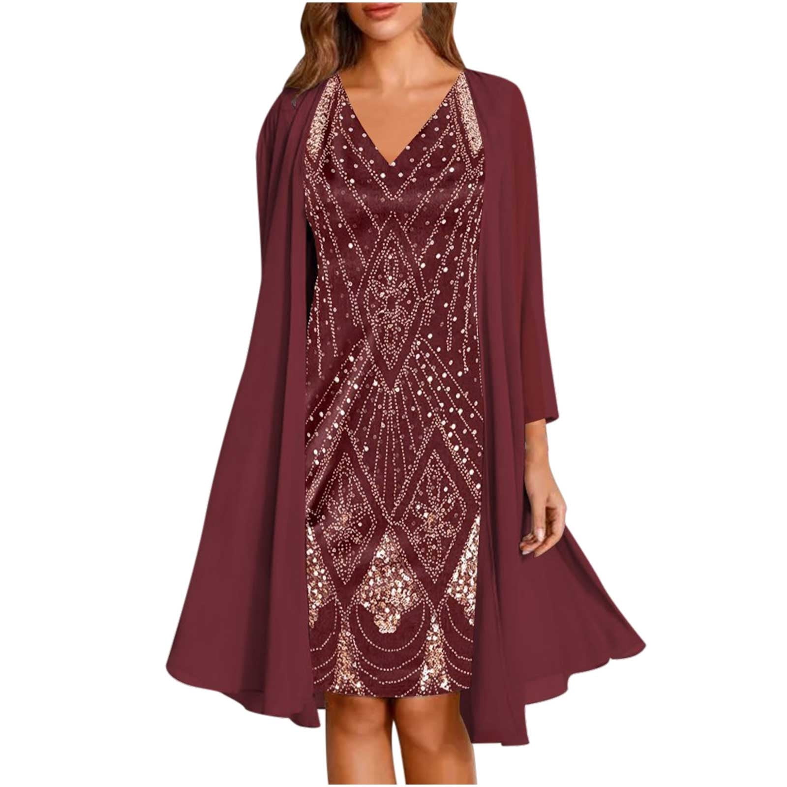 LYXSSBYX Womens Dresses with Jackets 2 Piece Sets Fashion Women's Solid ...