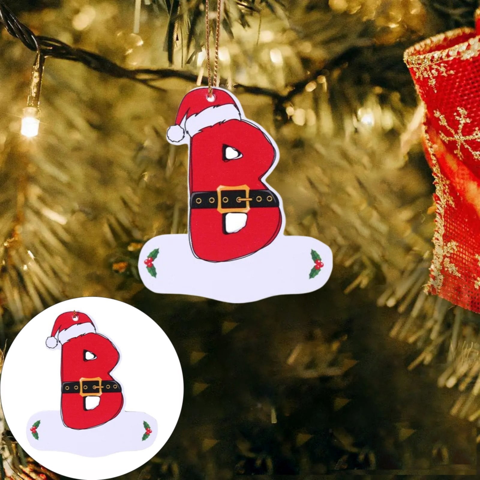 Deals! Letter Christmas Tree Pendant A To Z (Letter "B") Decorative ...