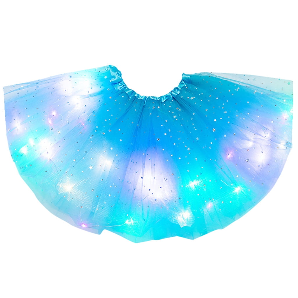 Deals Light blue 1 PC Magic Light Princess LED Dancing Skirt Tulle ...