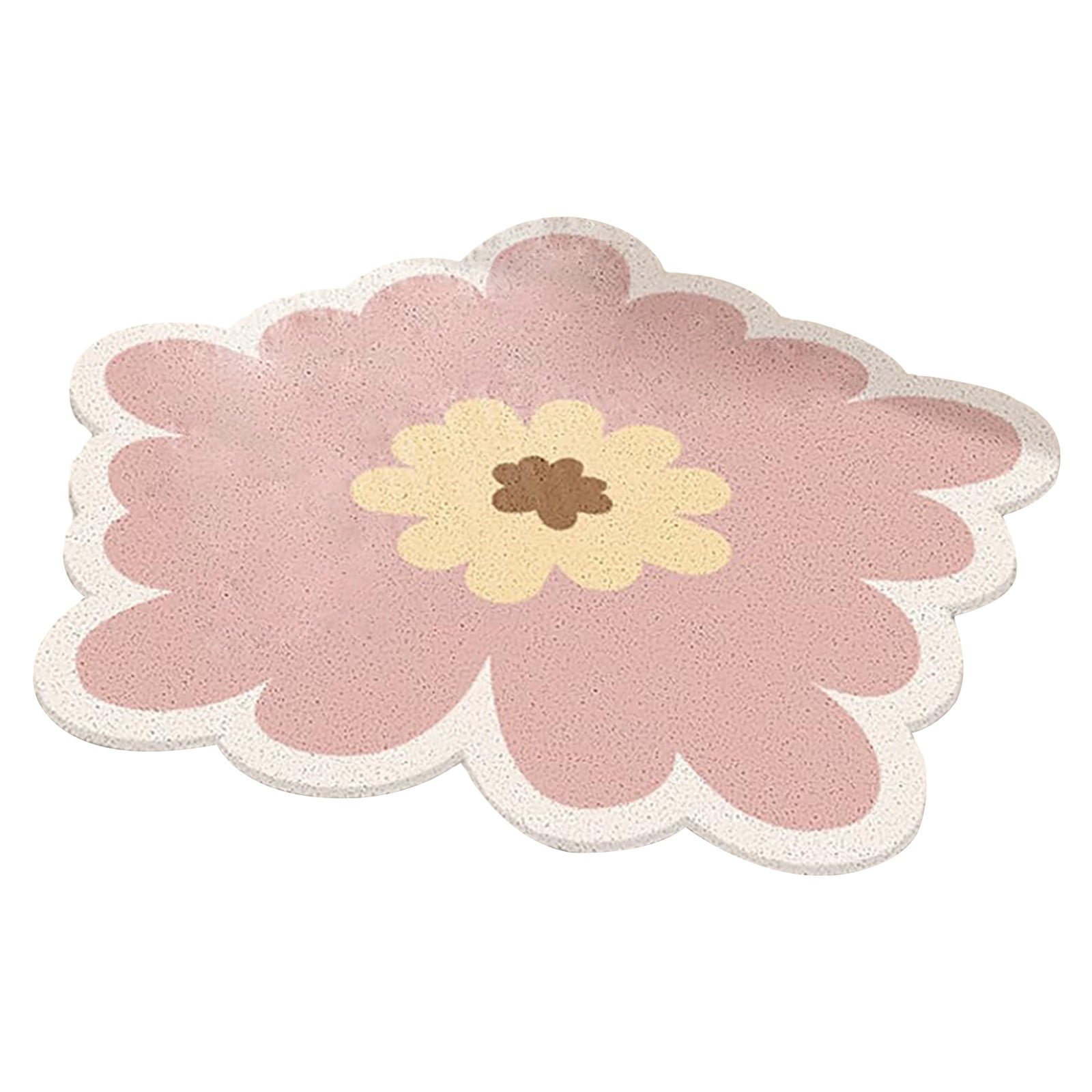 Deals! Mat Round Shower Mat Flower Mat For Inside Shower PVC Loofah ...