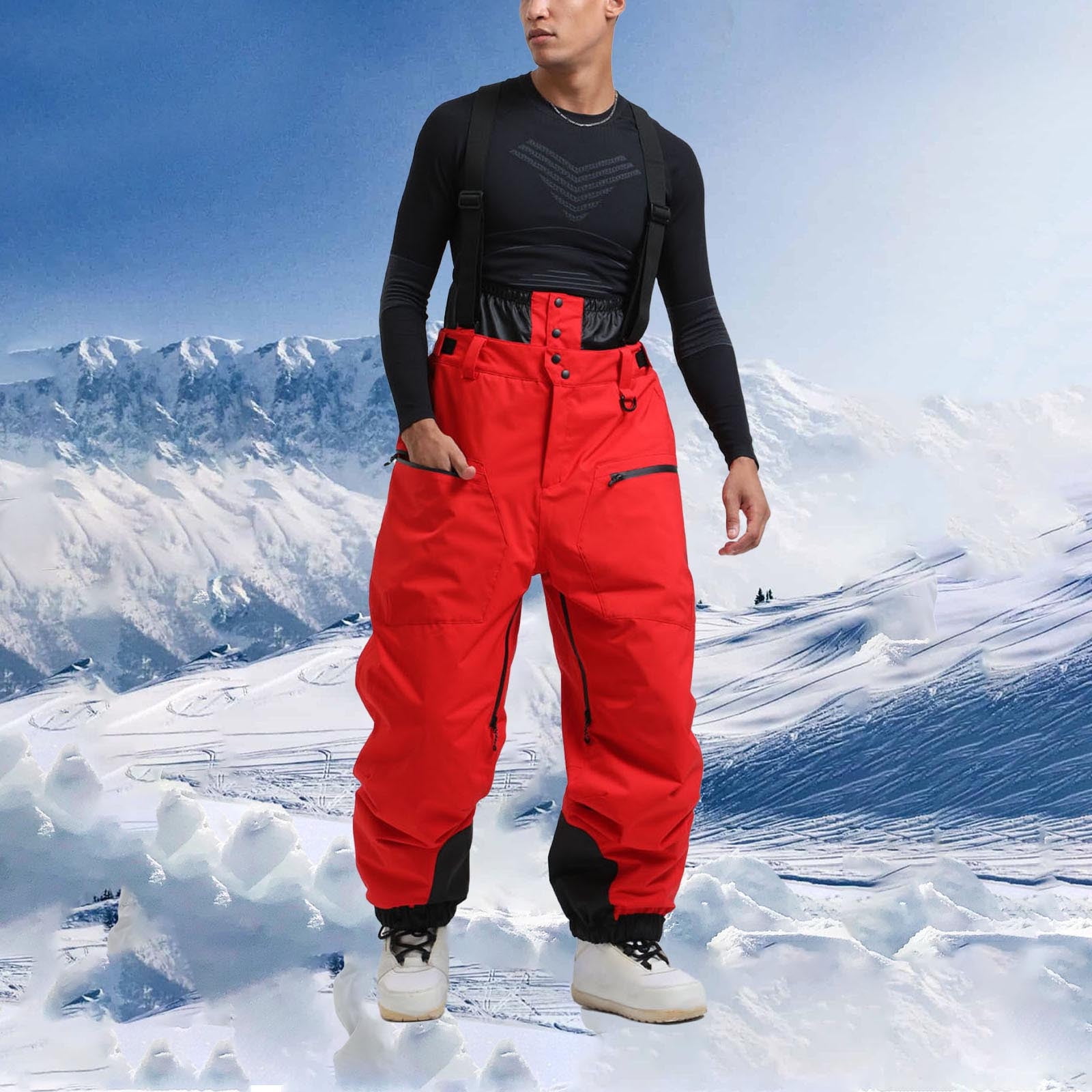 Deals Men's And Women's New Ski Trousers with Thickened Quilted Warm ...