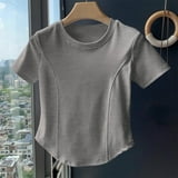 Stylish Olyvenn Womens Summer Crop Tops Y2k Baby Tees Trendy Cute Short ...