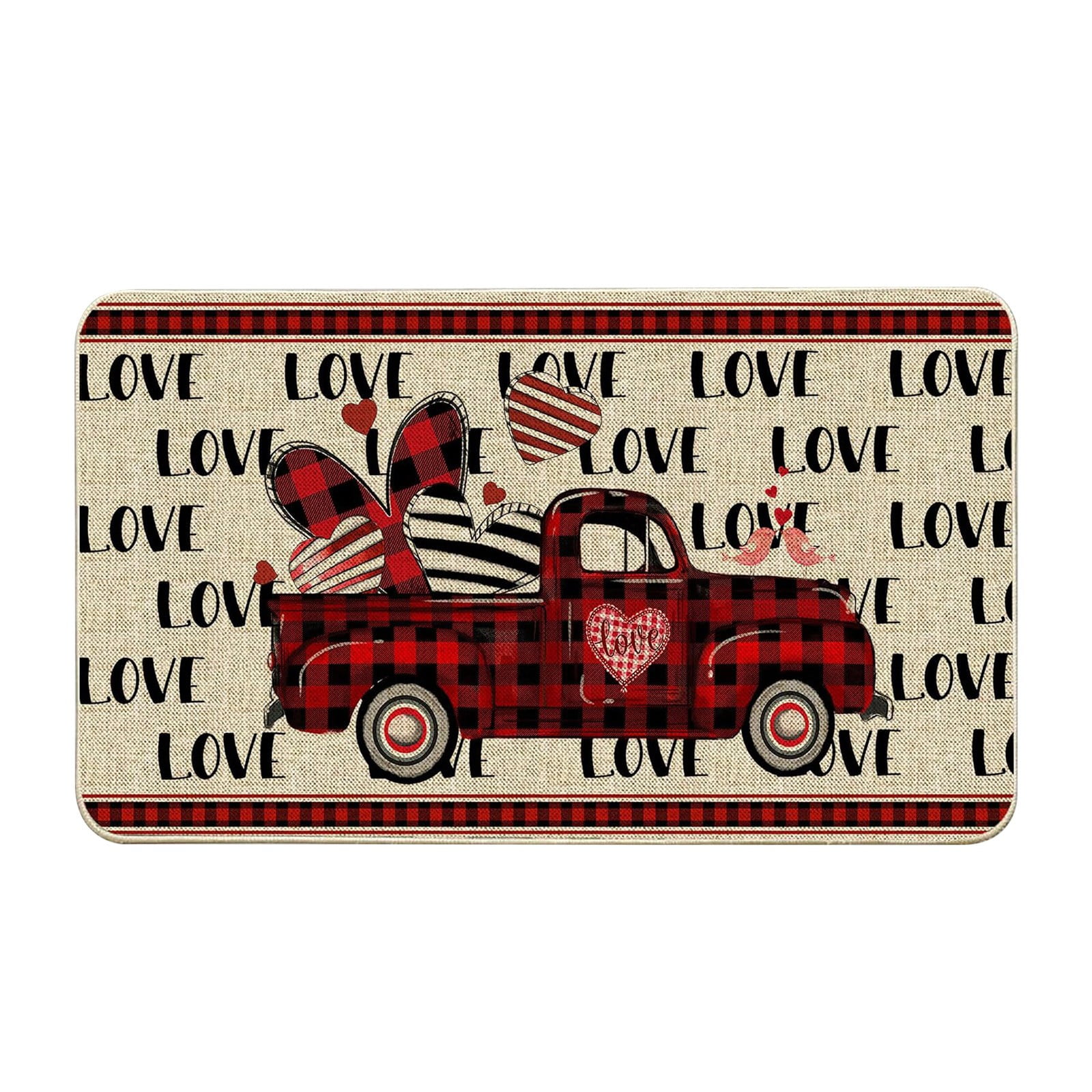 Deals Outdoor Rugs Valentine's Day Mat Porch Door Mat Love Romantic ...