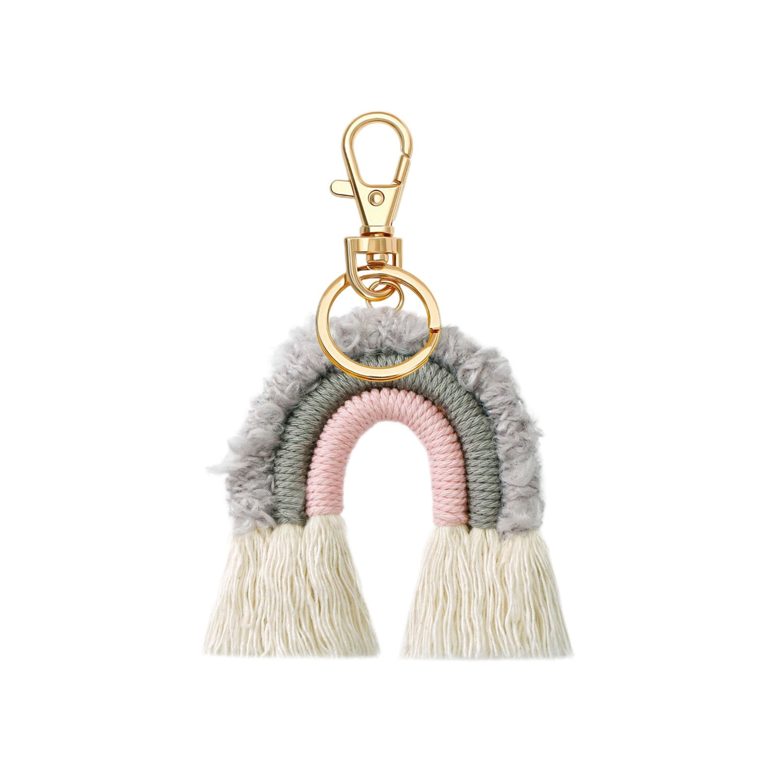 Deals! Plush Rainbow Bag Pendant Hand Made Cotton Rope National Retro ...
