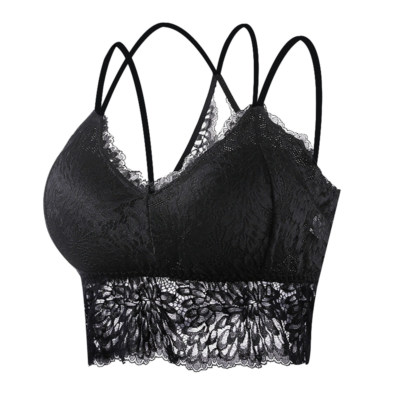 Deals SMihono Bralettes for Women V Neck Lace Bras Criss Cross ...