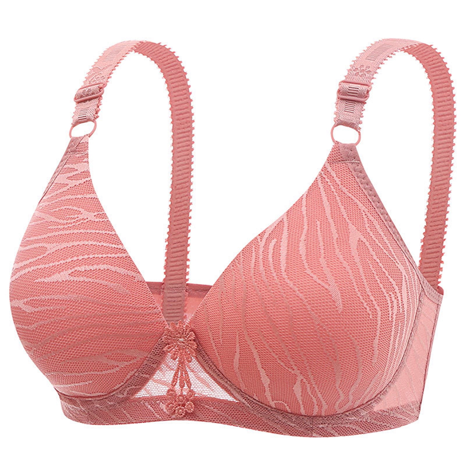 Fashion SMihono Wireless Bras for Women,Adjustable Shoulder Strap Lace Striped Print Bra,Full ...
