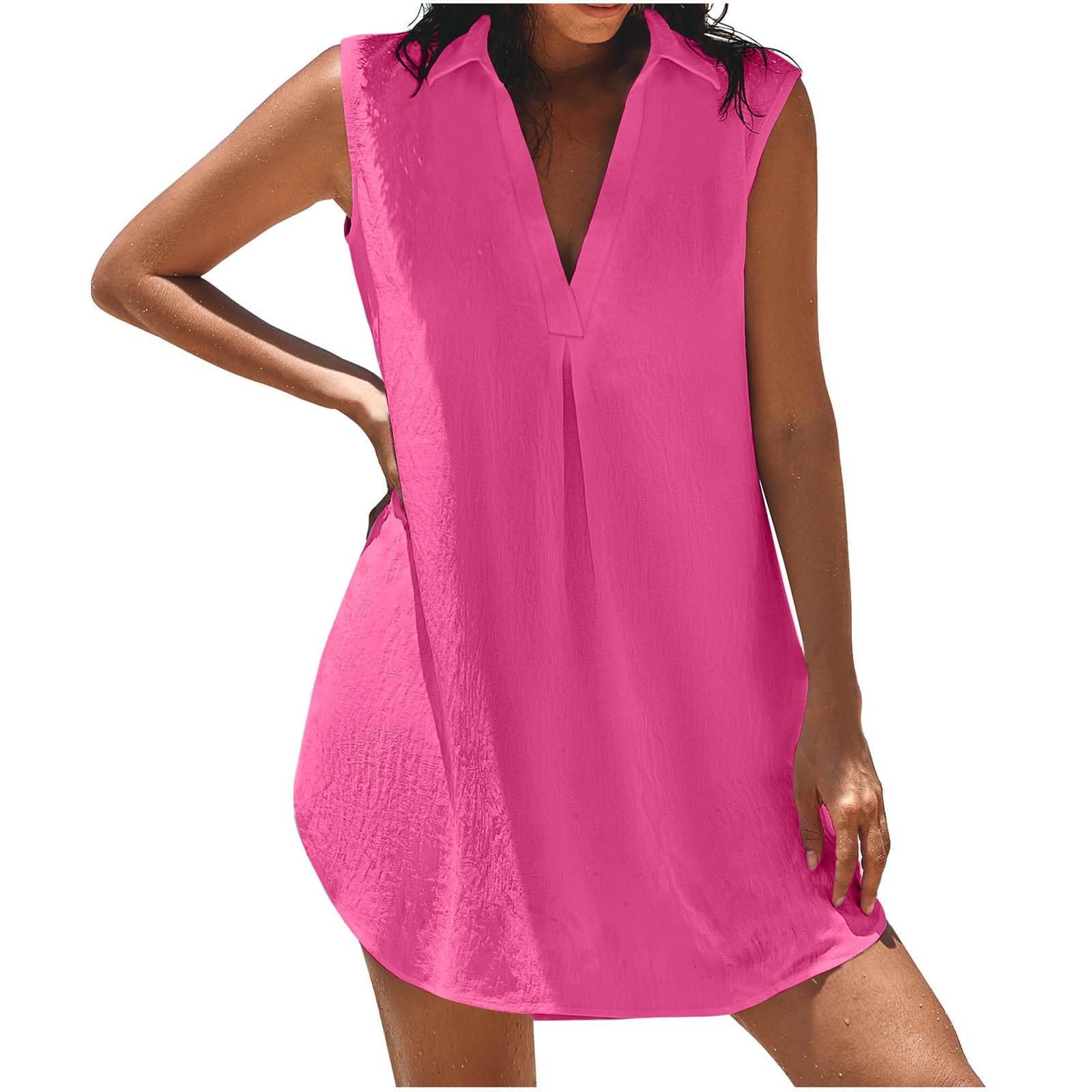 Fashion SMihono Womens Sleeveless Swimsuit Coverup V Neck Bathing Suit ...