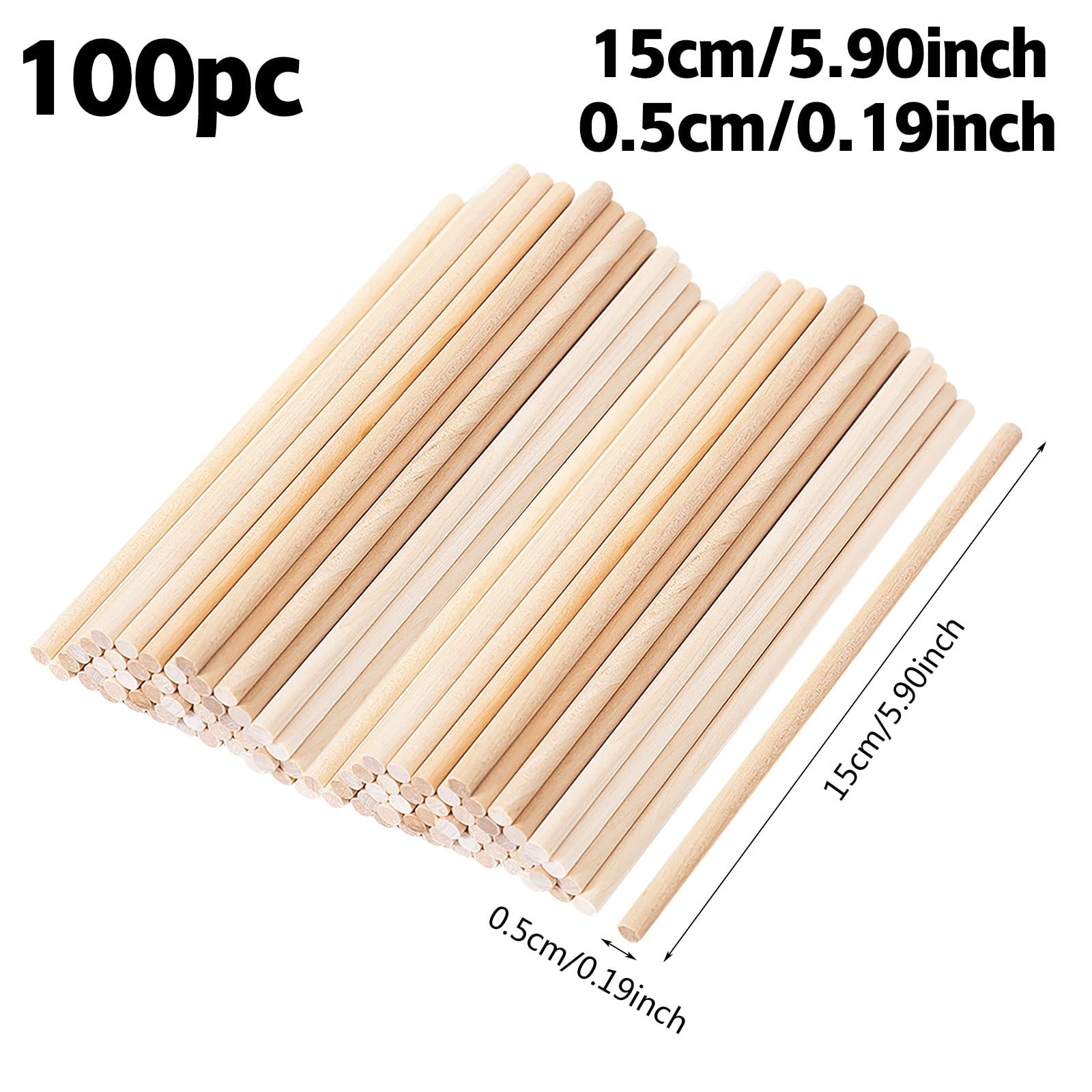 XIPYYKM Wood Sticks for Crafting,Unfinished Natural Hardwood Sticks ...