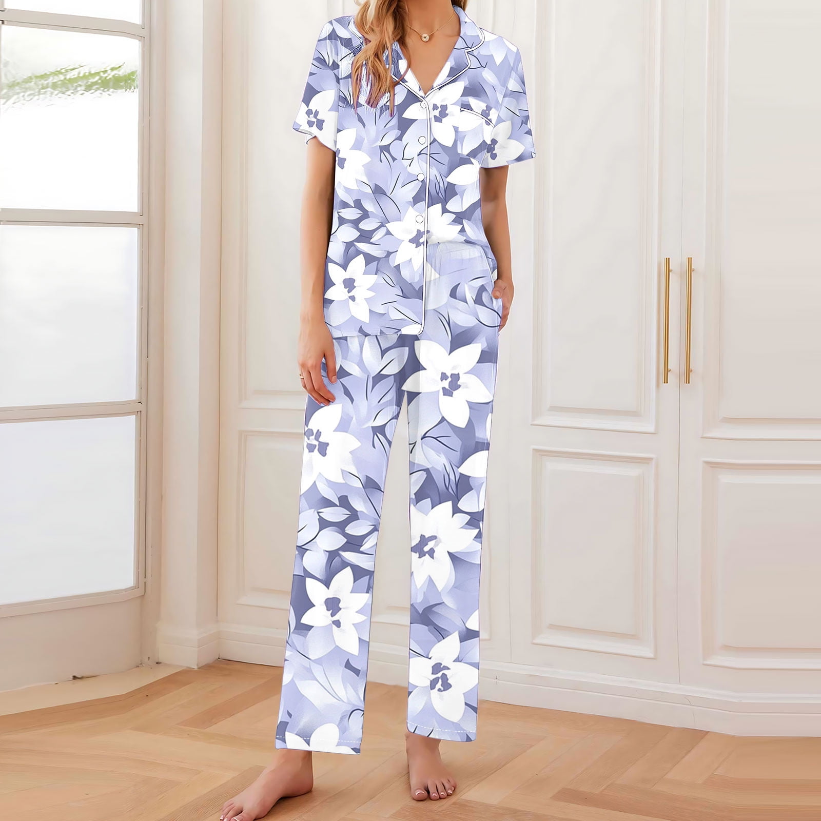 Deals of The Day Clearance kttectoa Casual Comfy Pajamas Suit Plus Size ...