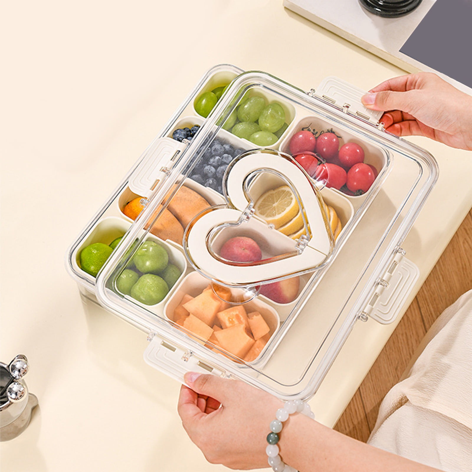 Deals of The Week! CCWADH Divided Snack Box Container with Lid and ...