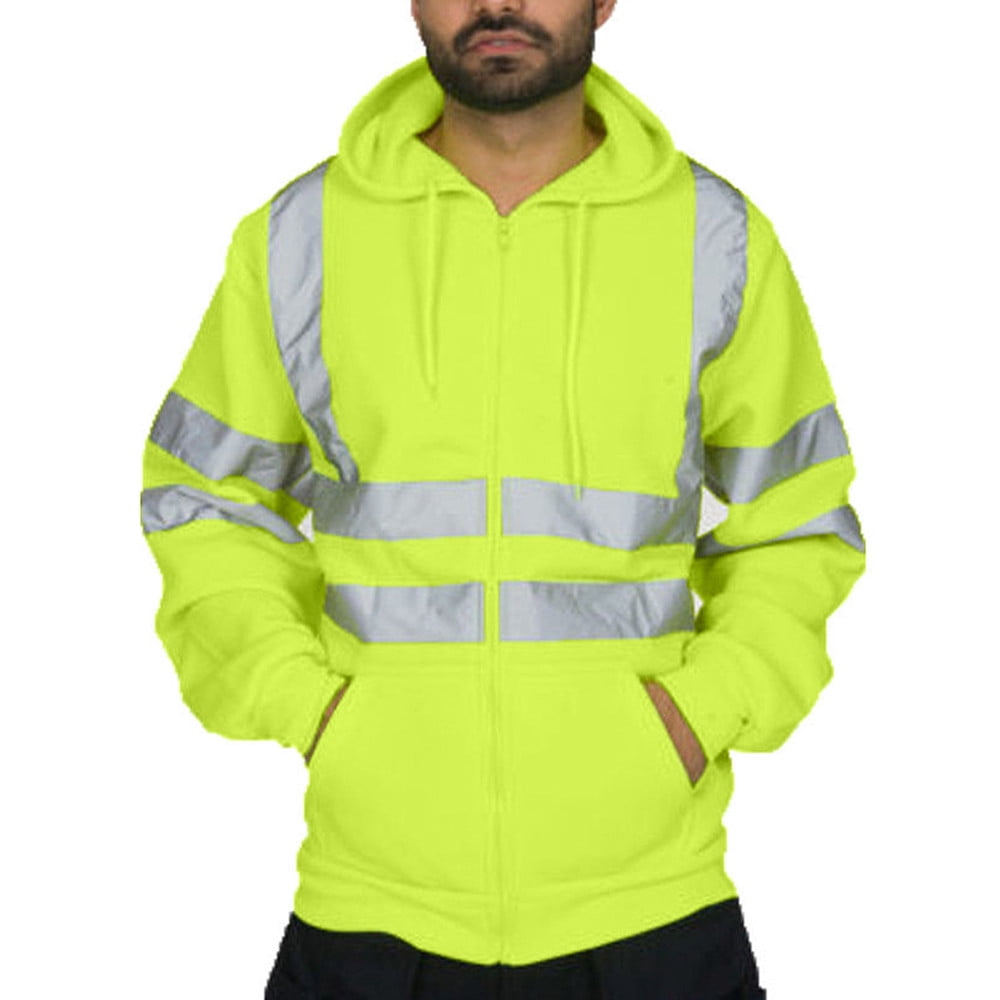 Miqool Hi-Vis Safety Full Zip Hoodies for Men, High Visibility ...