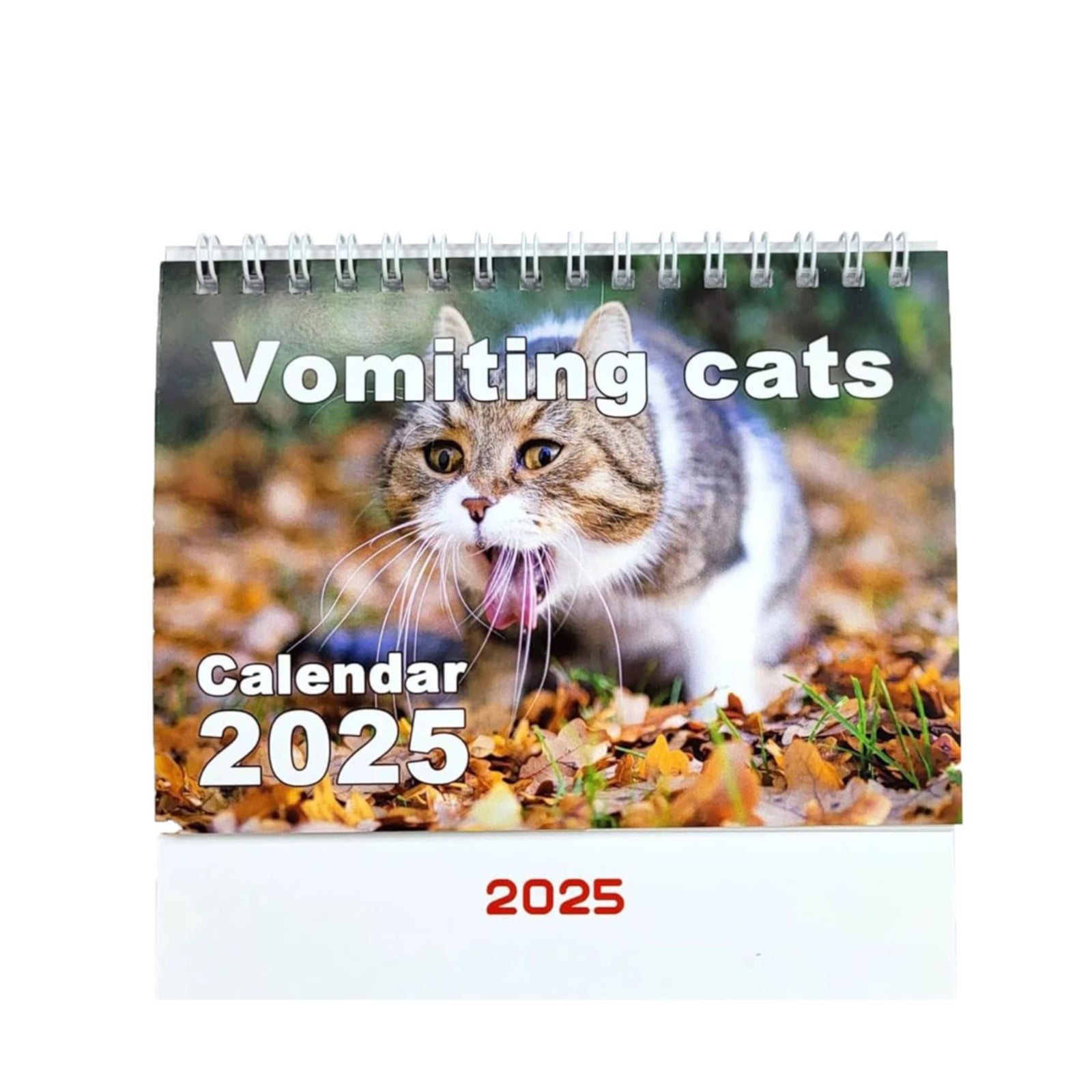 Deals! Vomiting Cats 2025 Desk Calendar Cat 2025 Calendar Playful Gifts ...