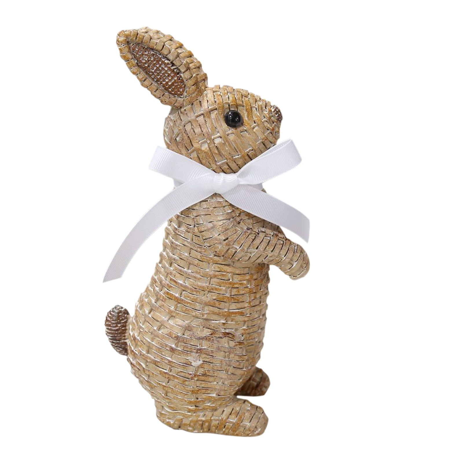 Deals of the Week Easter Rattan Bunny Standing Brown Spring Tabletop ...