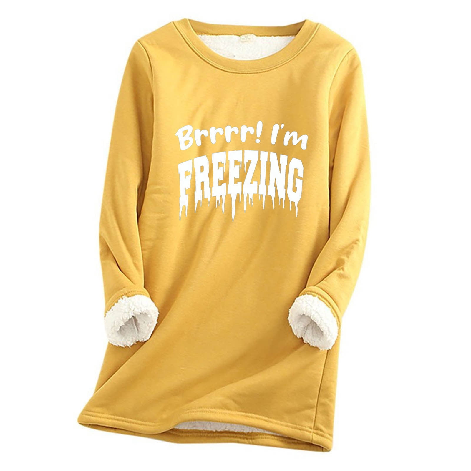 Deals Of The Week Tmoyzq Fleece Sweatshirts For Women Winter Thermal Warm Sherpa Lined Crewneck
