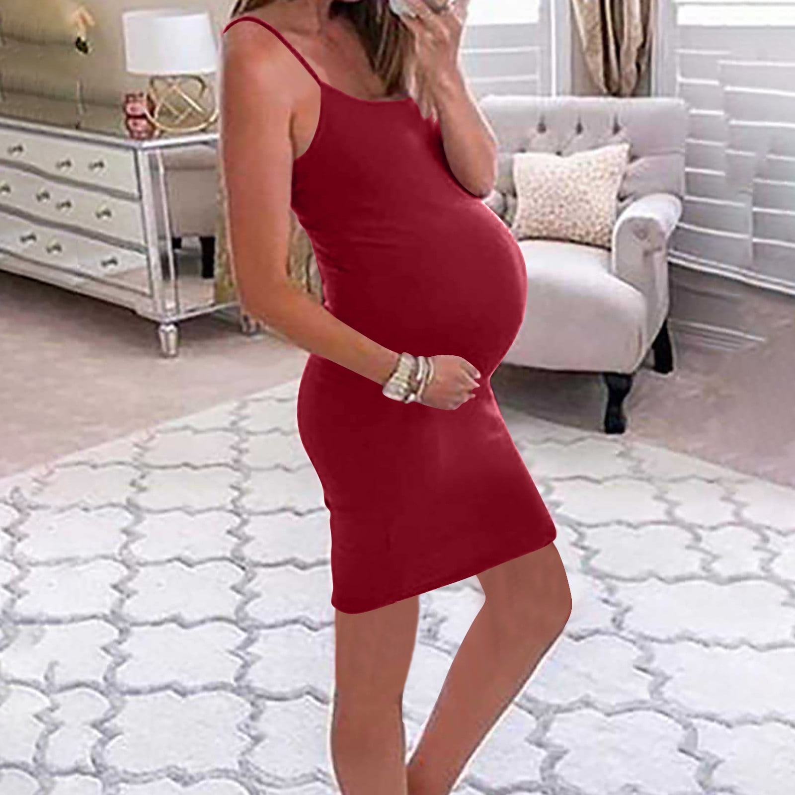 Deals of the Week TMOYZQ Women's Sleeveless Maternity Dress Sexy ...