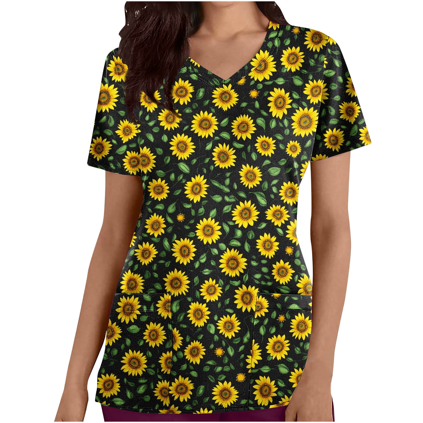 Deals of the Week!TOPUUTP Women Scrub Tops Loose Summer Trendy Short ...