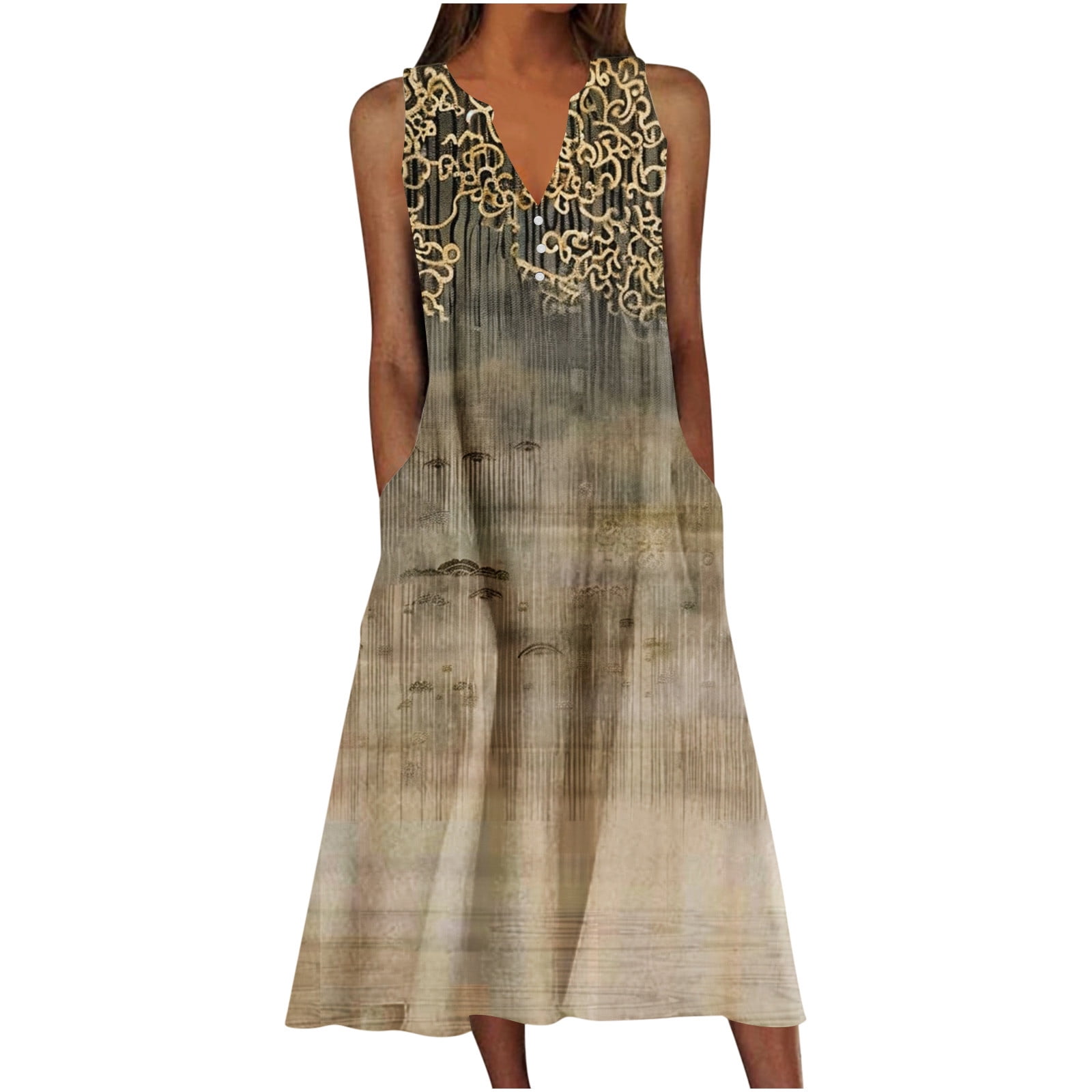 Deals of the Week Wuchoa Womens Summer Floral Print Sleeveless Vacation ...