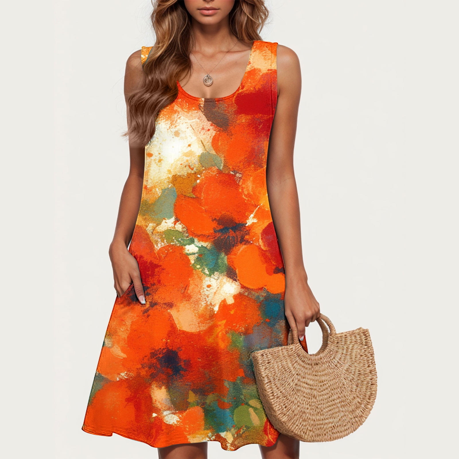 Deals of the Week Yrmaups 2025 Fashion Knee Length Sundresses for Women ...