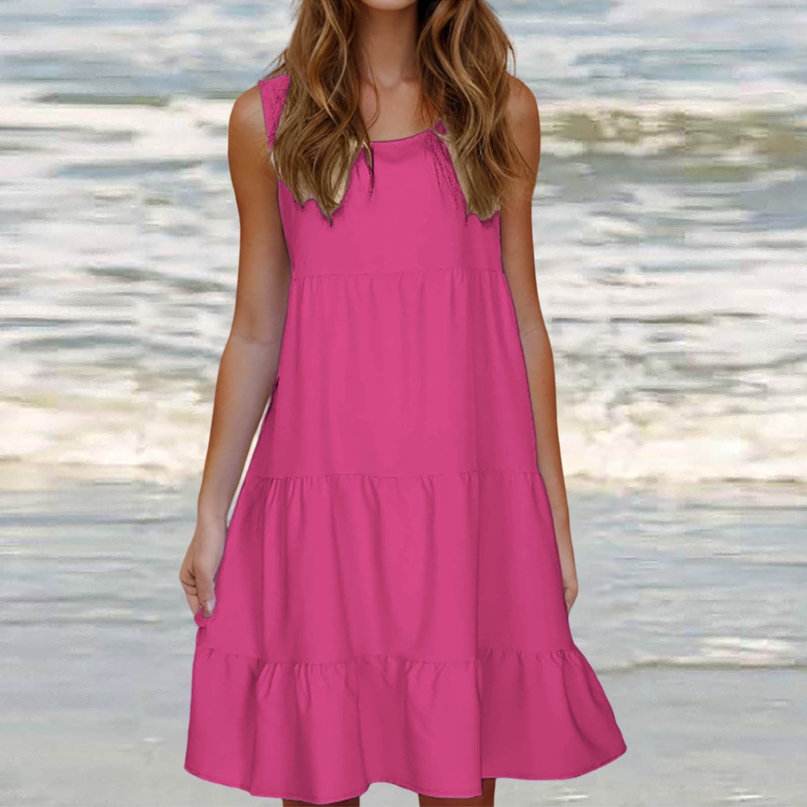 Deals of the Week Yrmaups Women's Summer Spring Ruffled Sexy Knee ...