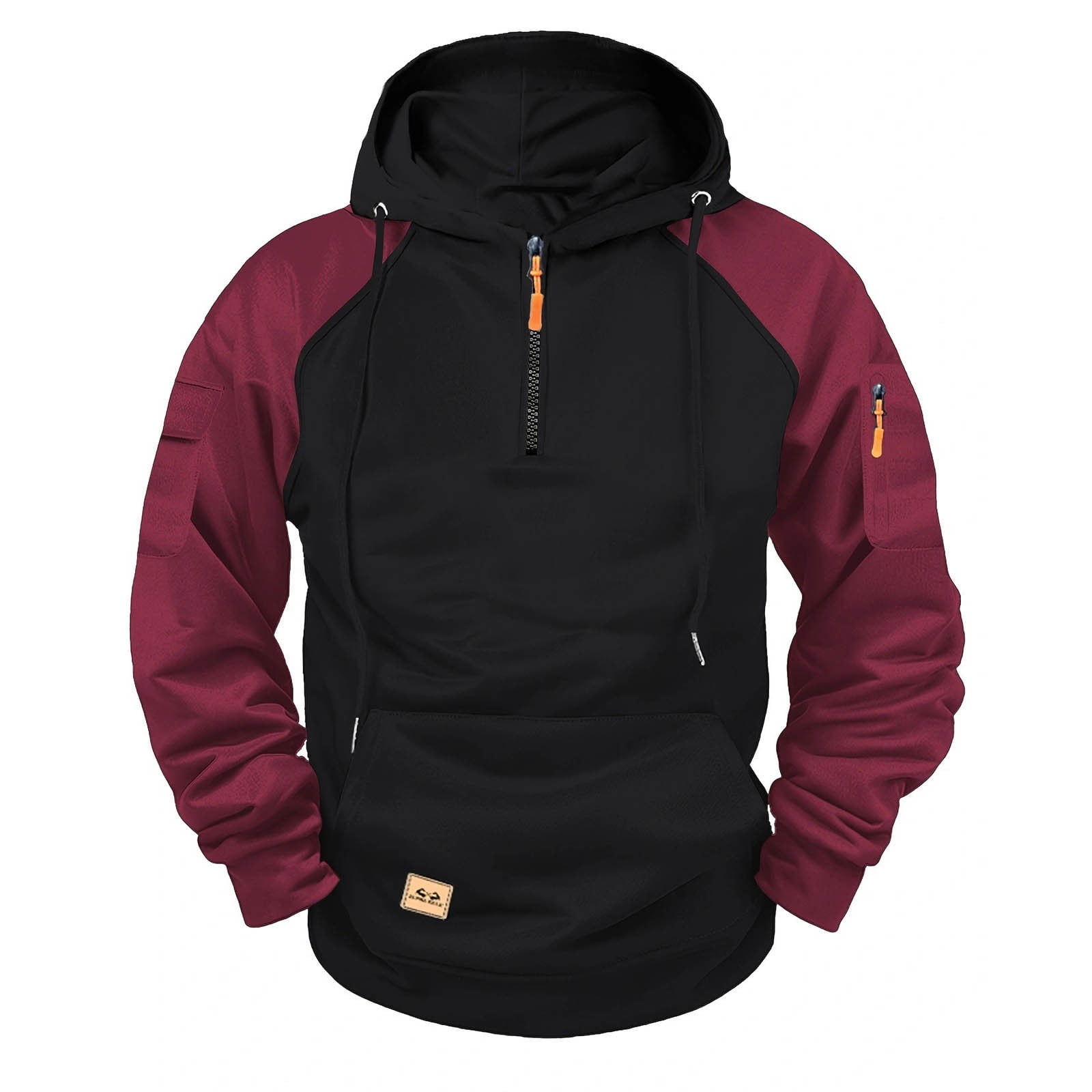 Deals YLSDY Cargo Hoodies for Men Quarter Zip Pullover Sweatshirt ...