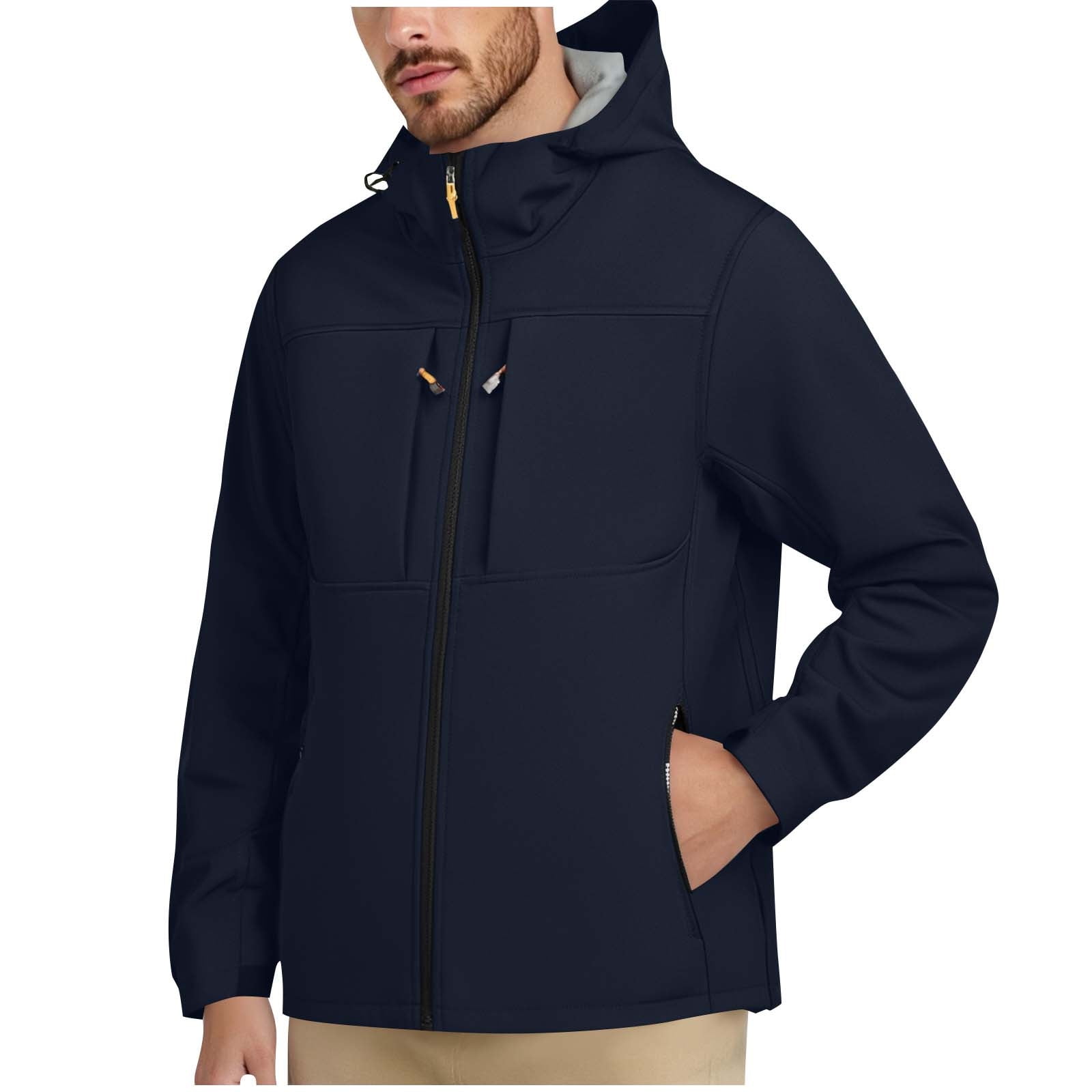 Fashion YLSDY Men's Hooded Waterproof Softshell Jacket, Lightweight ...