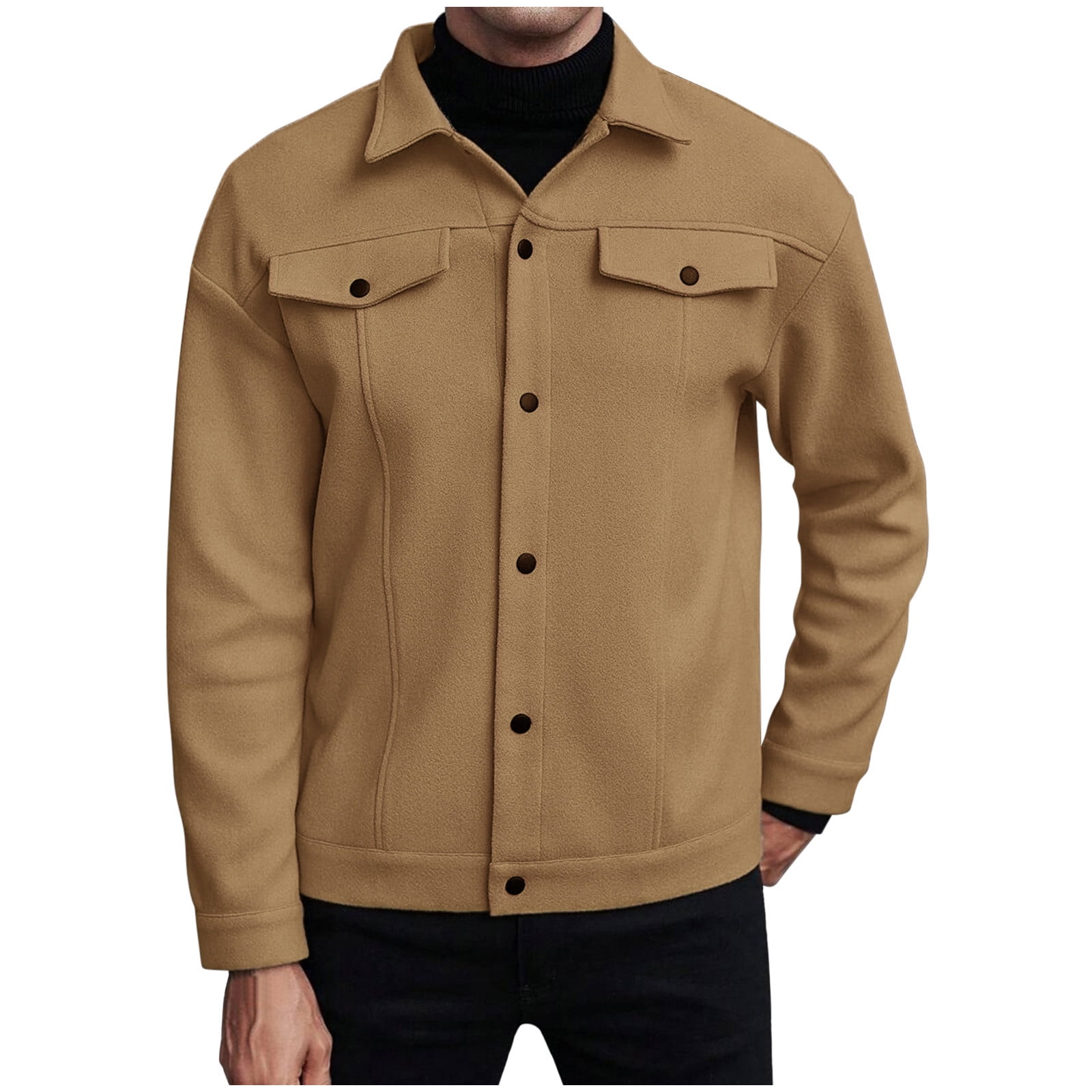 Fashion YLSDY Men's Jacket Long Sleeve Button Down Jackets Open Front ...