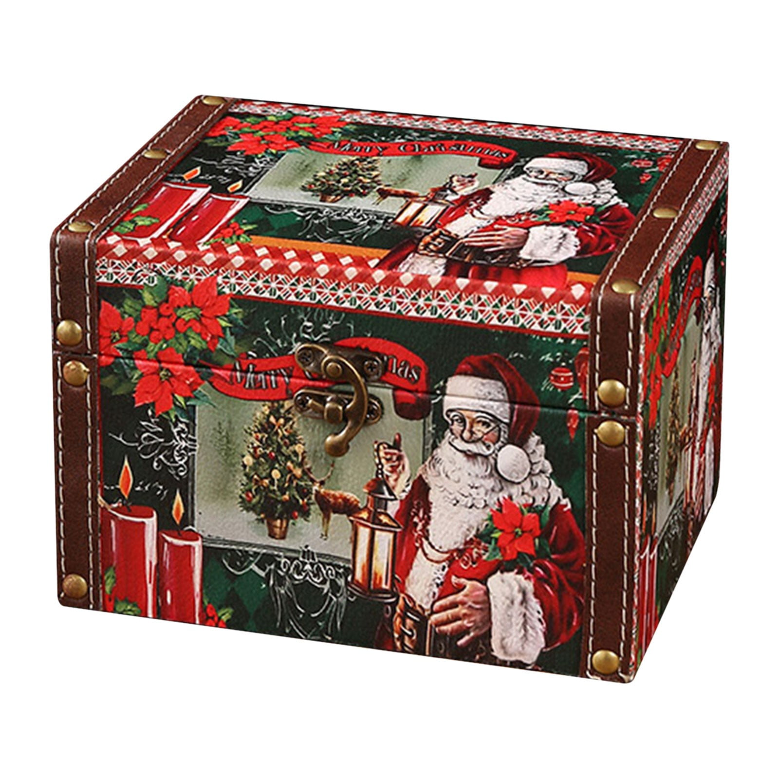 Deals of The Day ,Christmas Leather Wooden Storage Box Desktop Sundries ...