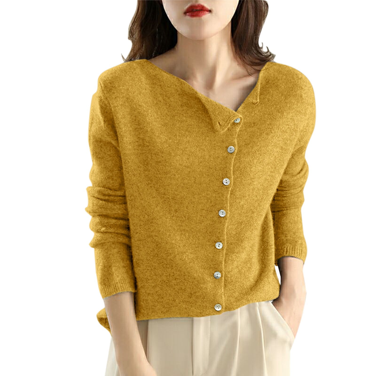 Deals of The Day Clearance Cardigan Sweater Button Front Long Sleeve ...