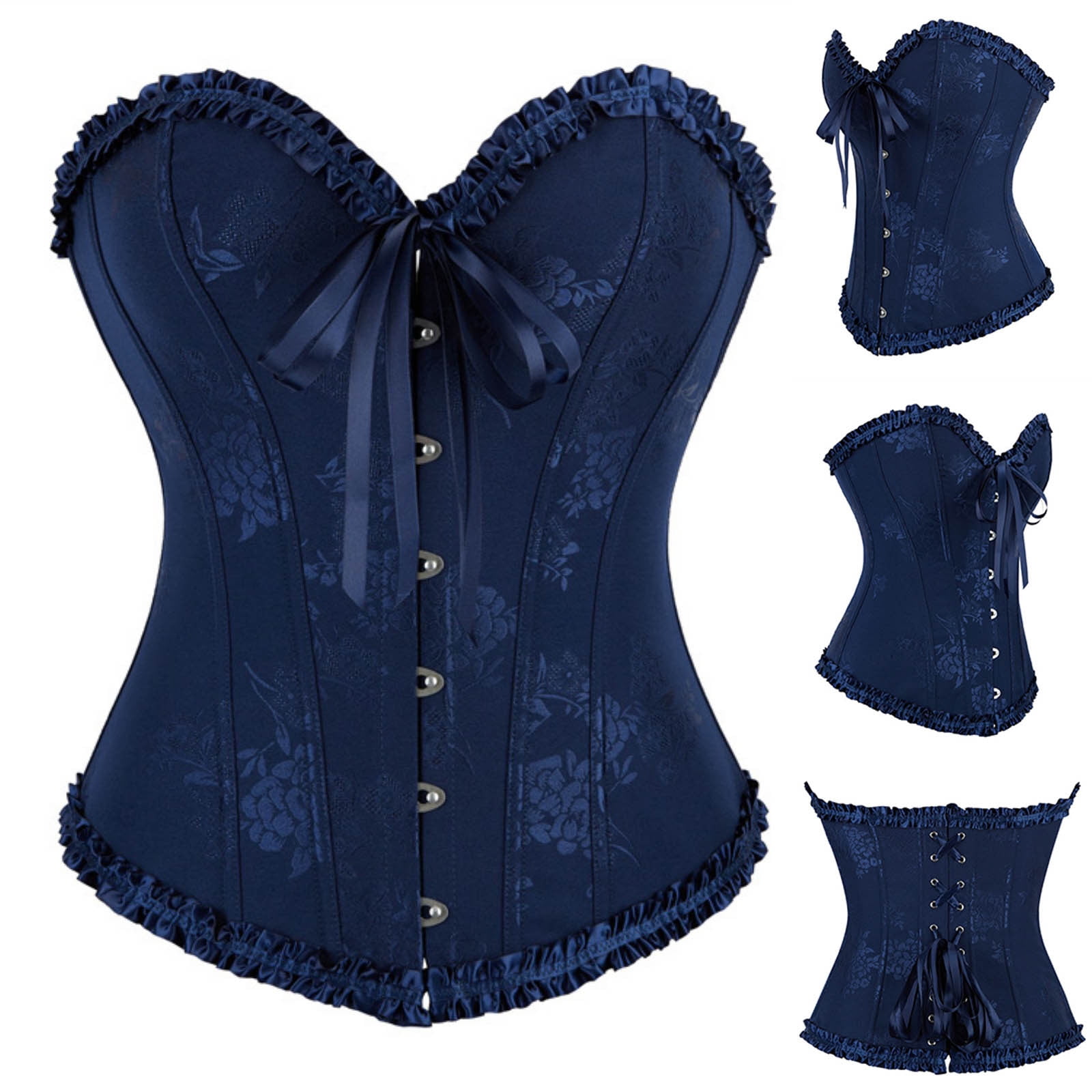LADIGASU Women Sexy Lace Chest Support Gathered Corset Corset Corset ...