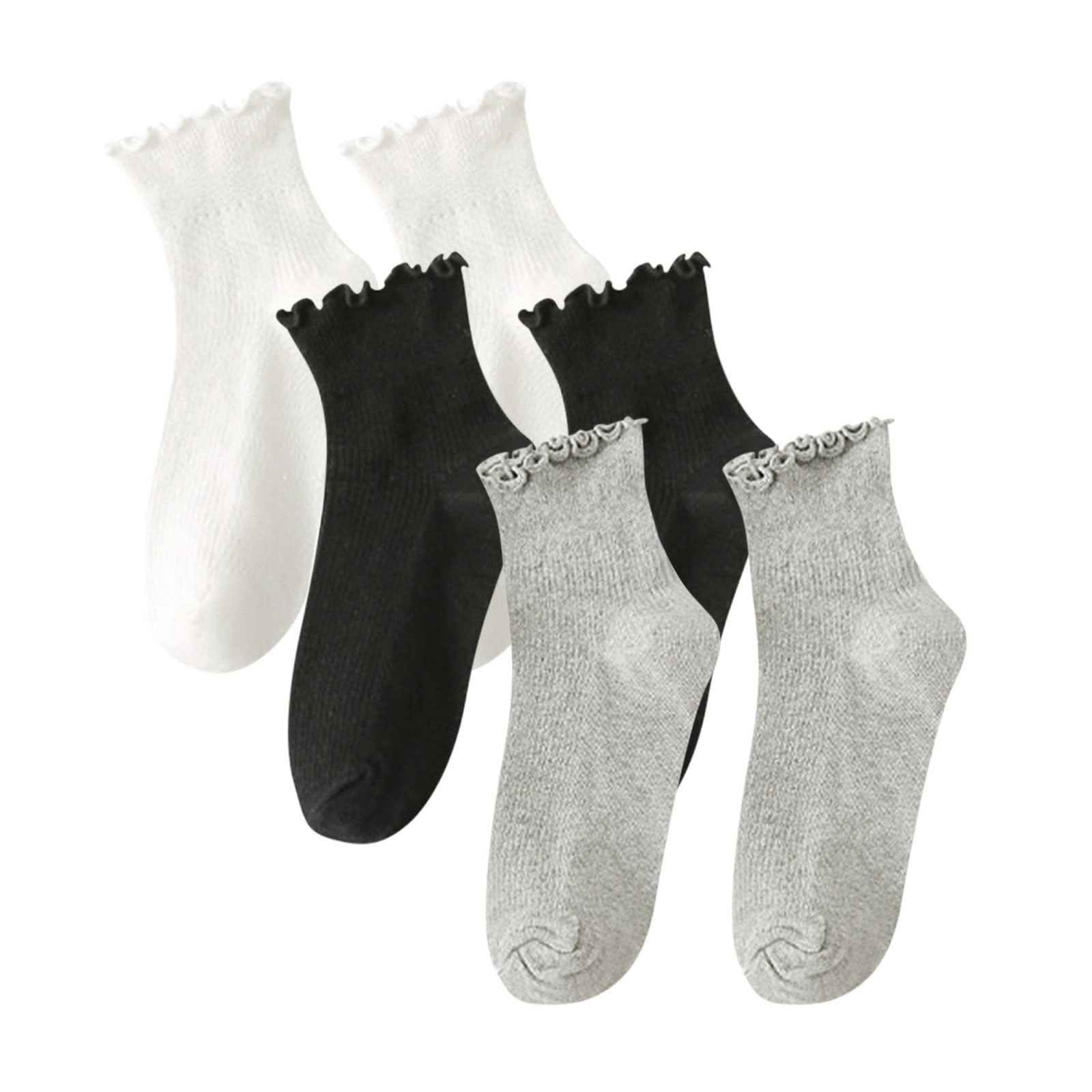 Up to 65% off Pitauce 3 Pairs Womens Cute Ruffle Frilly Cotton Socks ...