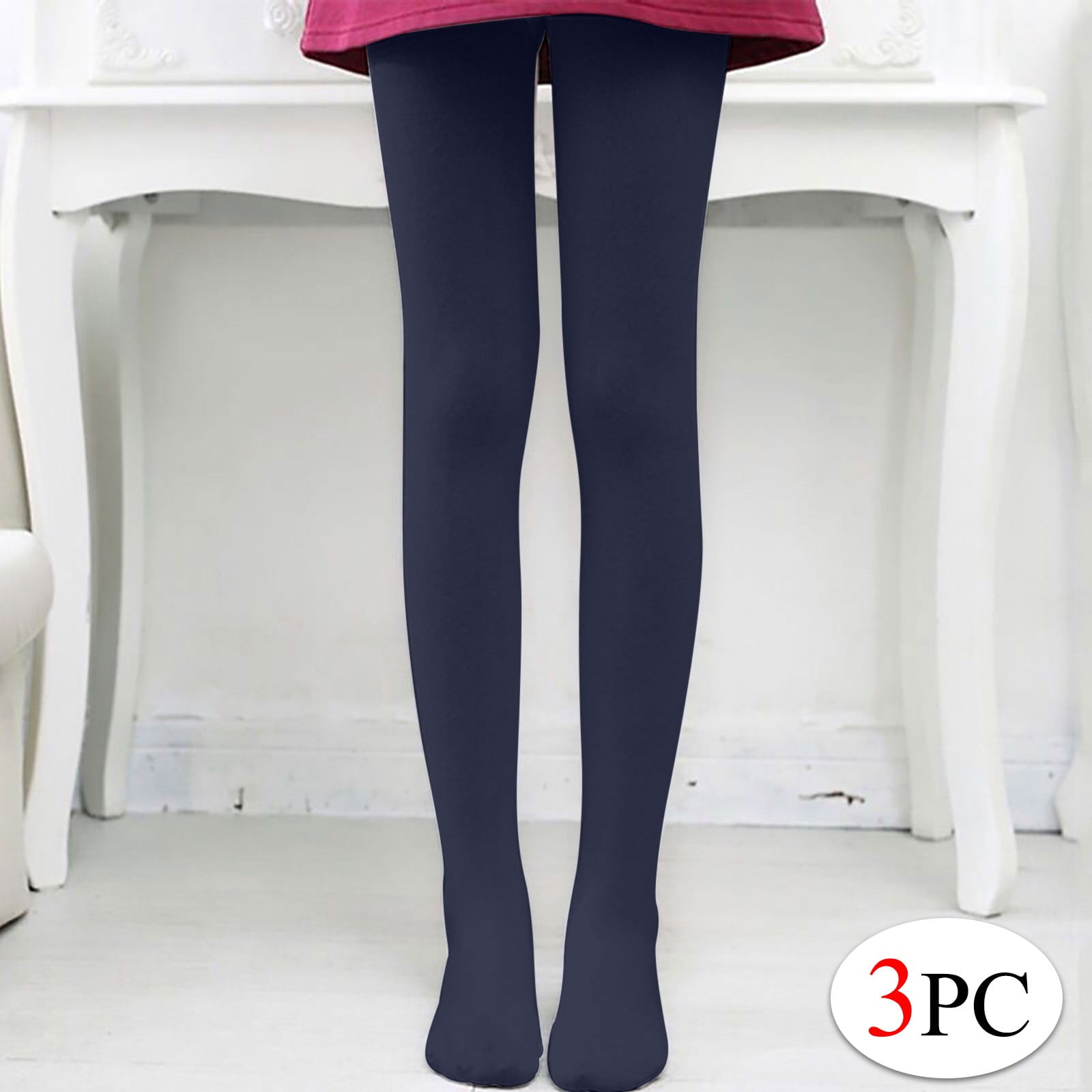 Pitauce 3PC Womens Basic Opaque Footed Tights 80D Soft Solid Color ...