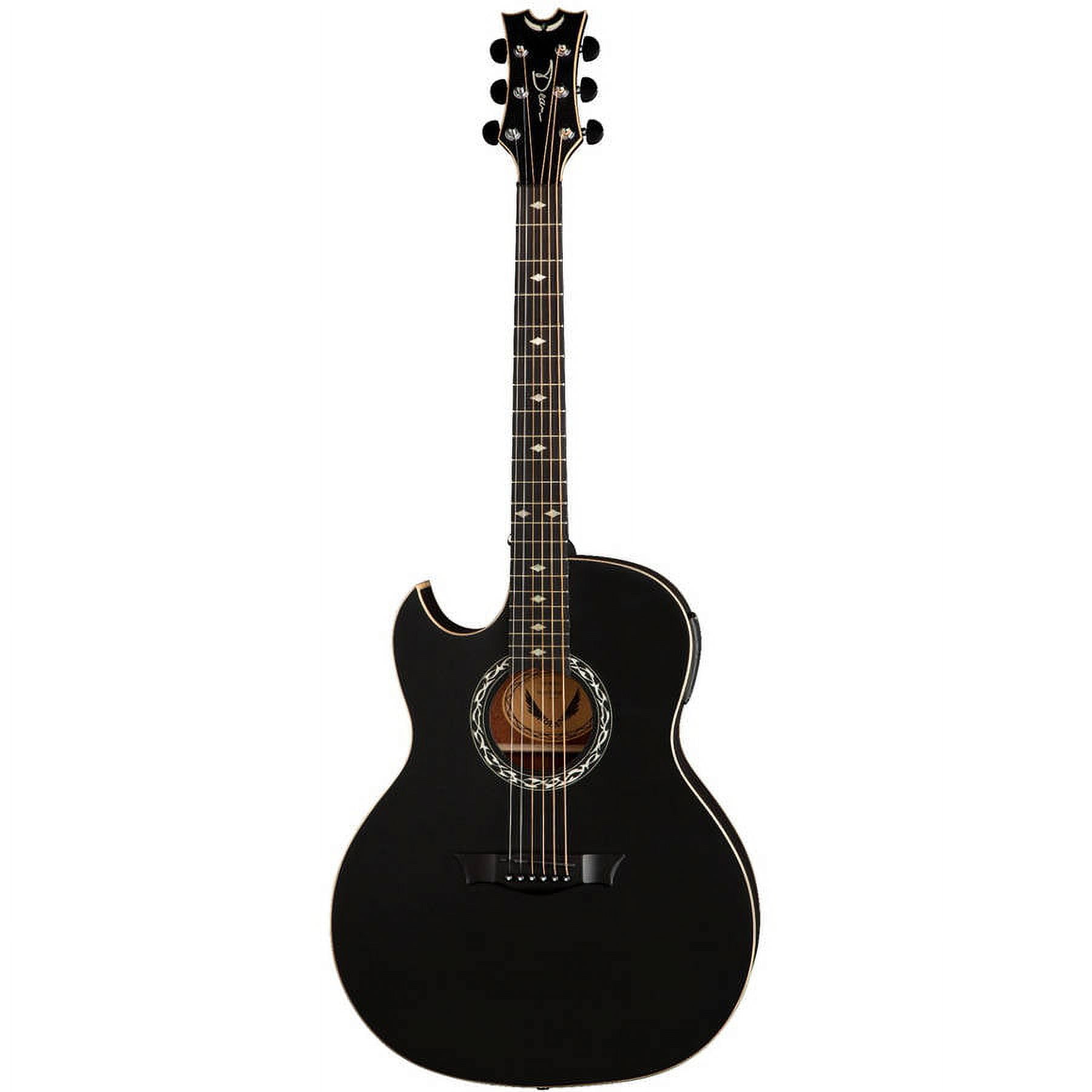 Dean 6 String Lefty Exhibition Acoustic/Electric Guitar - Black Satin ...