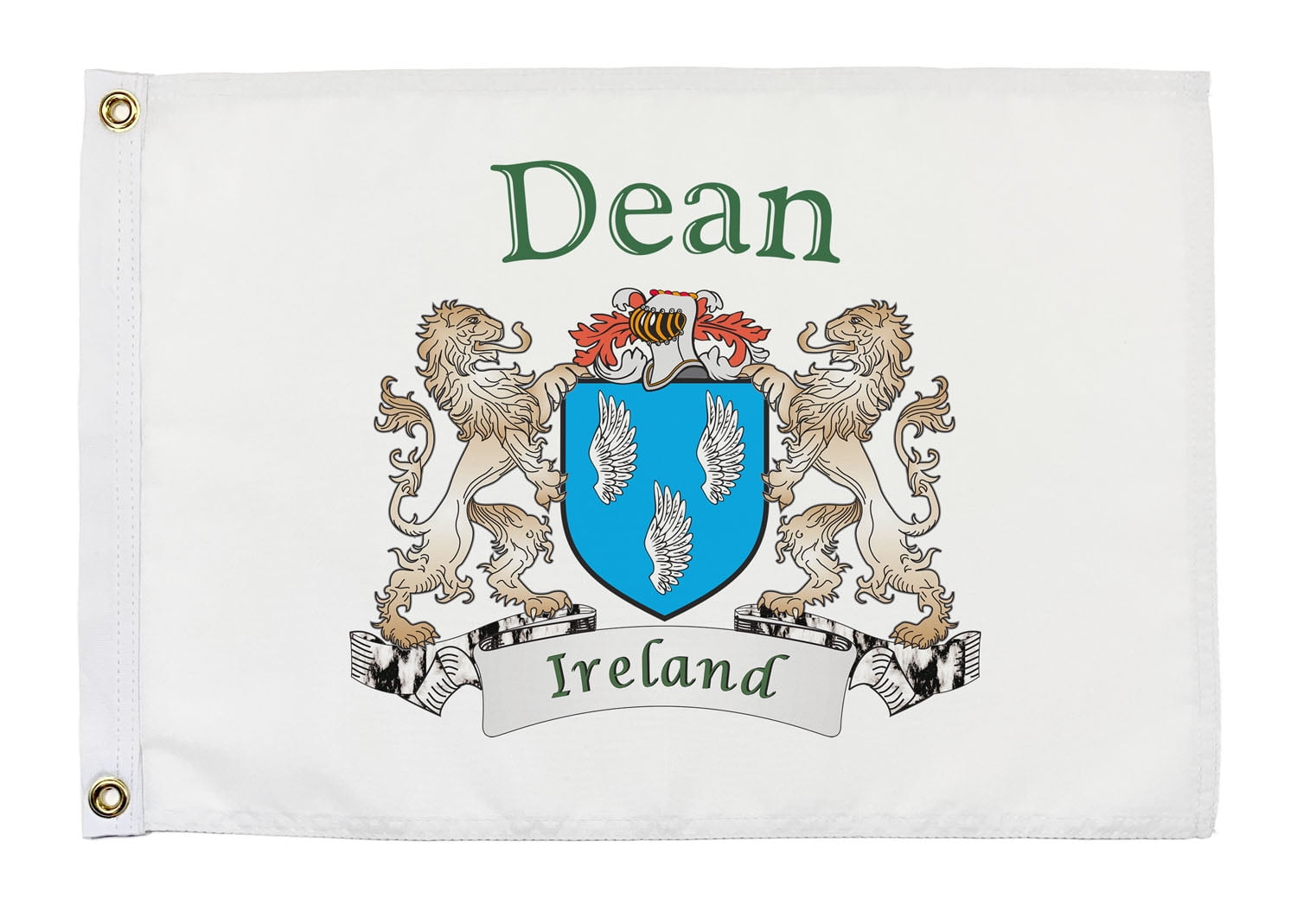 Dean Irish Coat of Arms Small White Flag - 16"x10.5" inches - Walmart.com