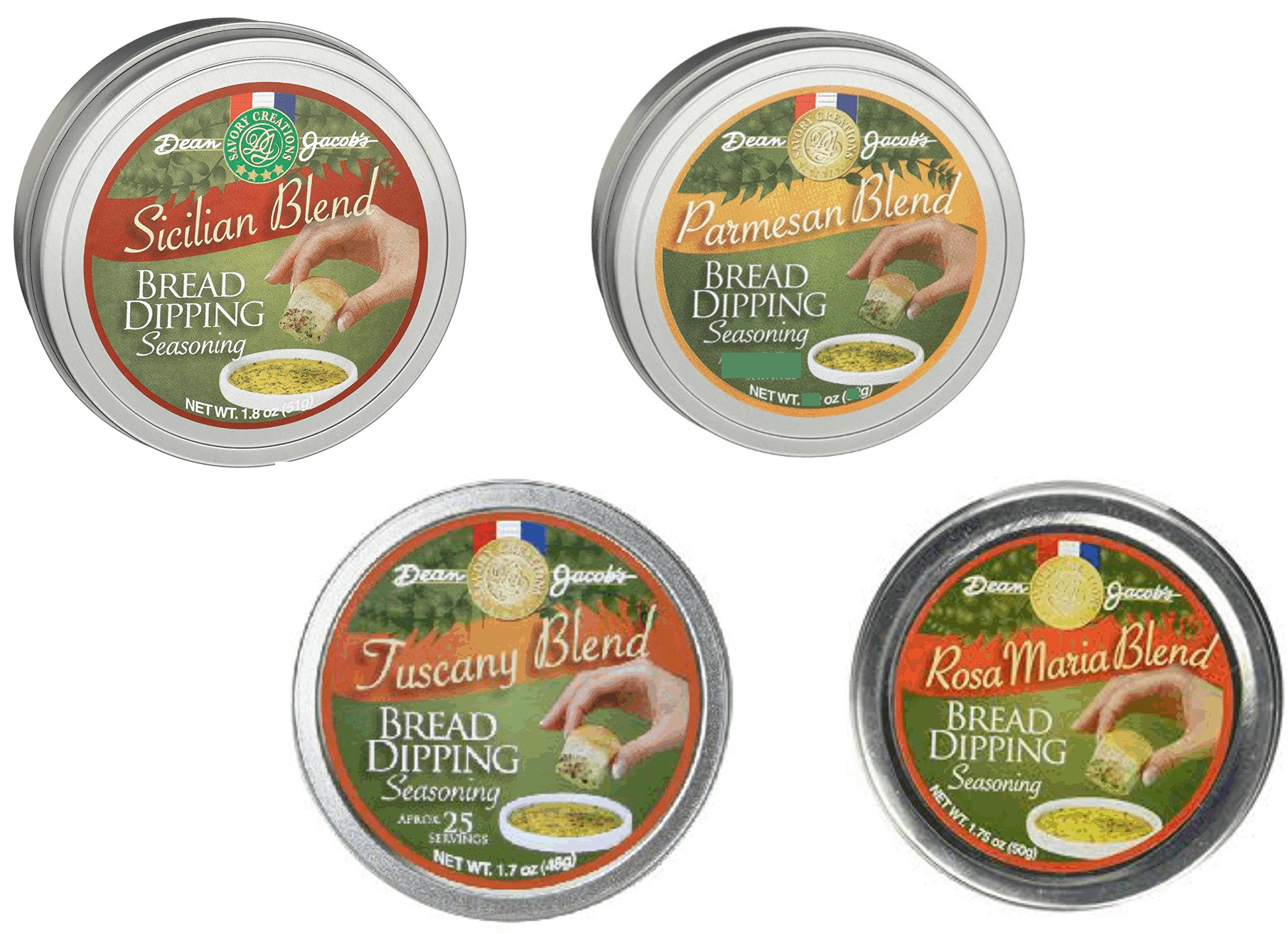Dean Jacob's Bread Dipping OKA4 Collection ~ Set of 4 Tins - Walmart.com