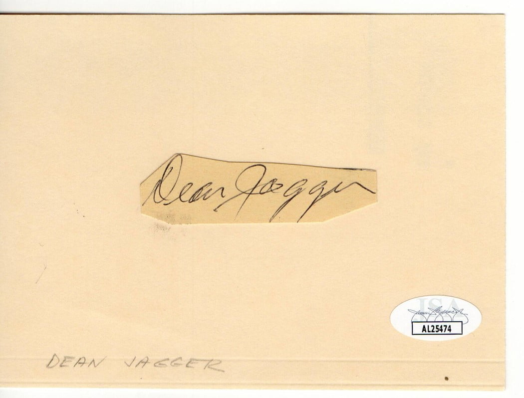 Dean Jagger Signed Autographed Cut Signature Twelve O'Clock High JSA ...