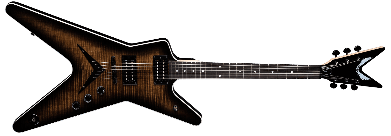 Dean MLX Flame Top Semi-Hollow-Body Electric Guitar- Charcoal Burst ...