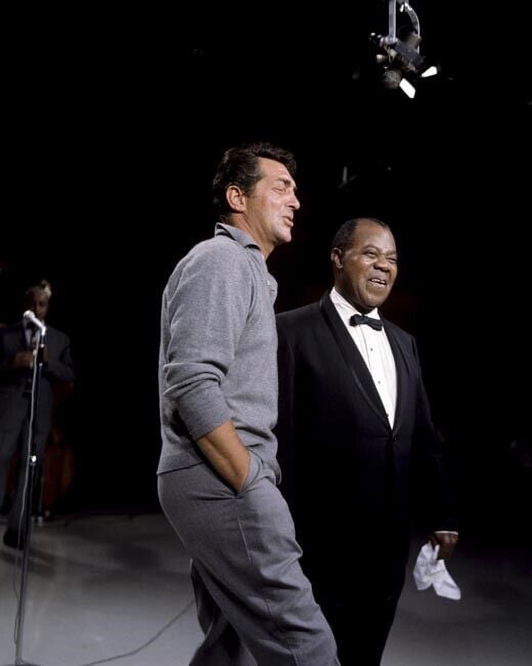 Dean Martin Louis Armstrong rehearse in recording studio 1960's 4x6 ...