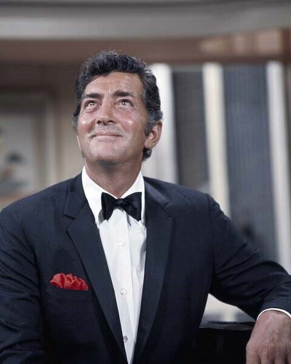 Dean Martin smiling as he looks upwards in tuxedo Dean Martin Show 4x6 ...