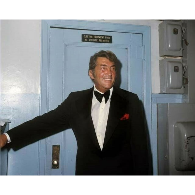 Dean Martin smiling in tuxedo backstage at Dean Martin Show set 8x10 ...
