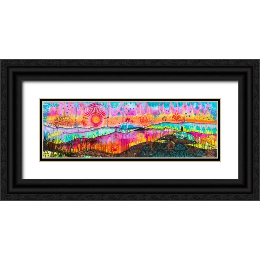 Dean Russo Collection 18x8 Black Ornate Wood Framed with Double Matting ...