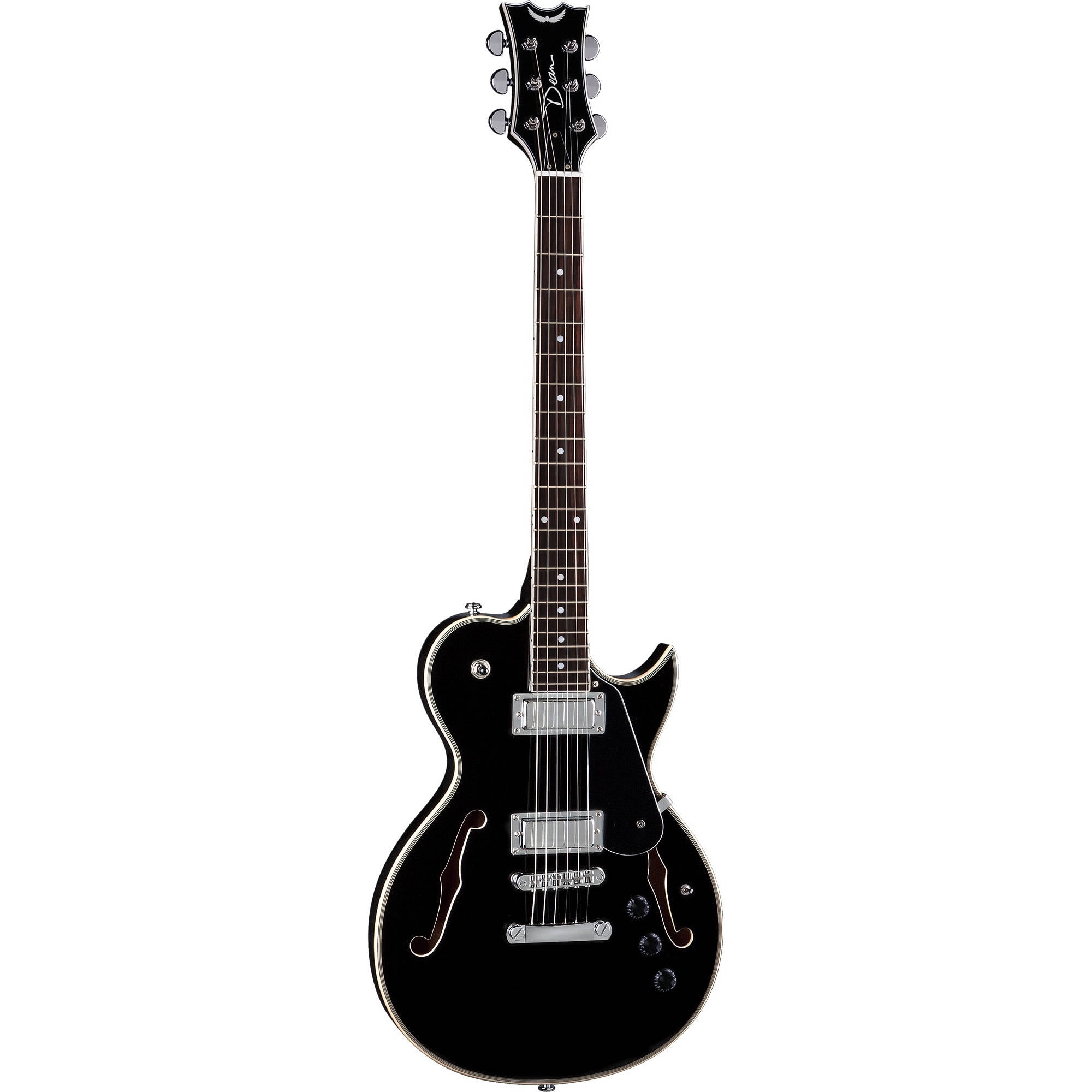 Dean Shire Semi Hollow Body Electric Guitar w/ Piezo - CBK - Walmart.com