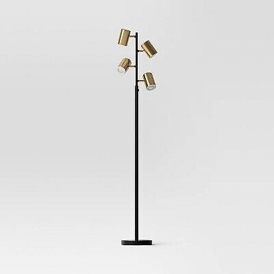 Dean Spotlight Floor Lamp Black/Brass (Includes LED Light Bulb ...