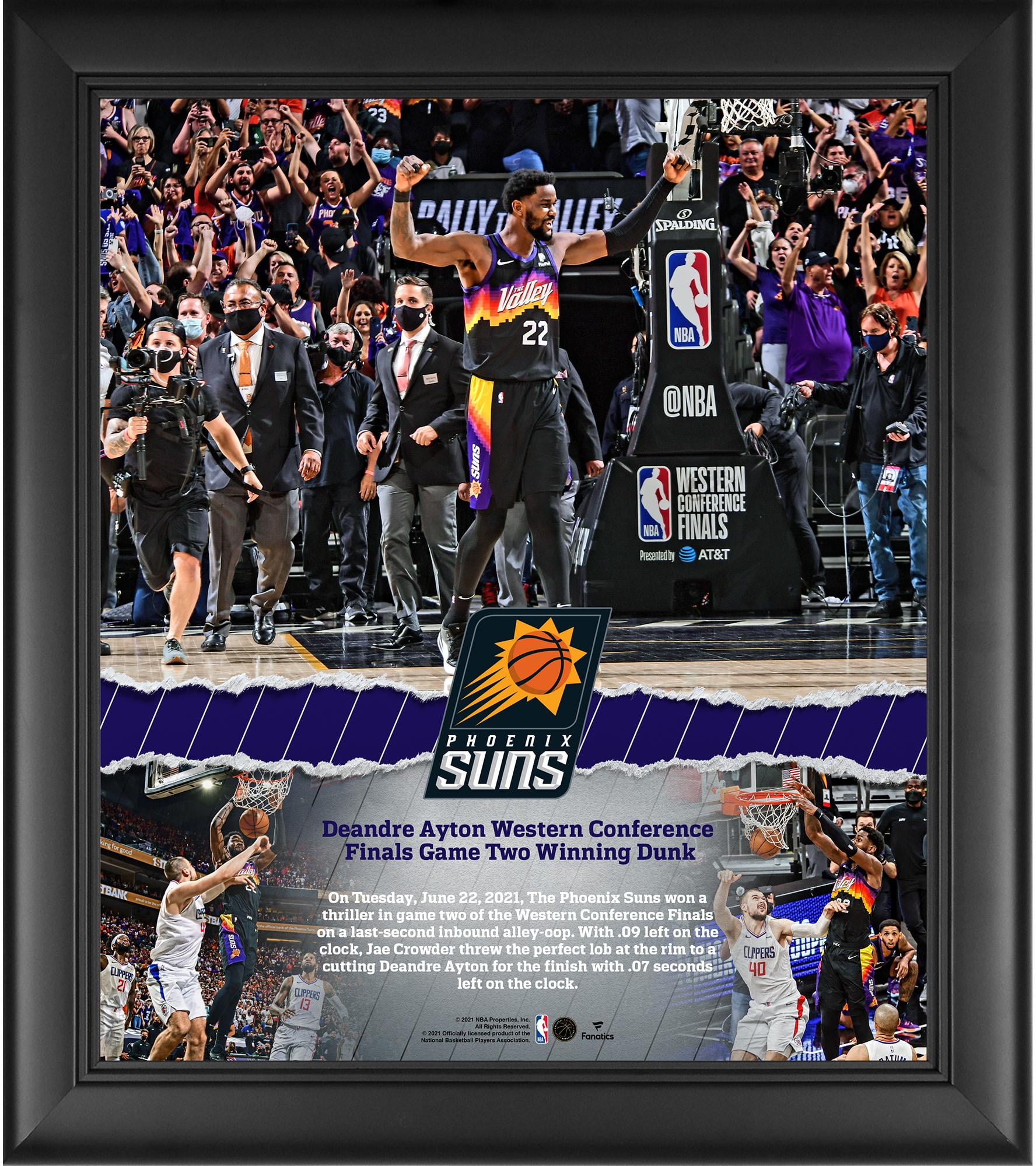 Deandre Ayton Phoenix Suns Framed 15" x 17" 2021 NBA Western Conference ...