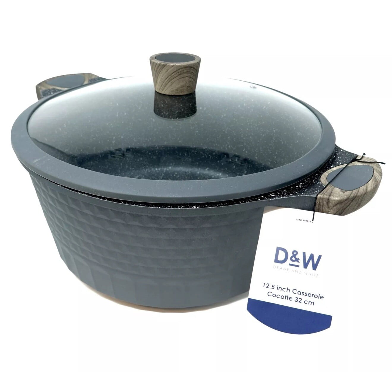 Deane & White D&W Casserole Stock Pot Nonstick With Lid 10.3-QT, 12.5 ...