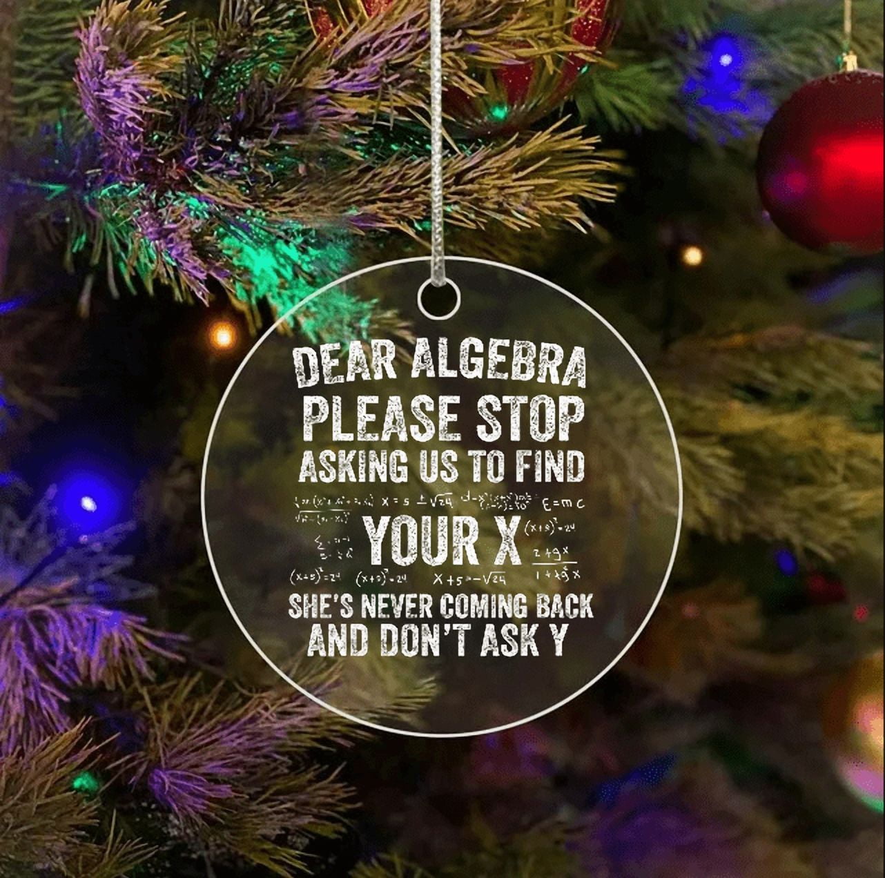 Dear Algebra Stop Asking To Find Your X Math Ornament, Home Decoration ...